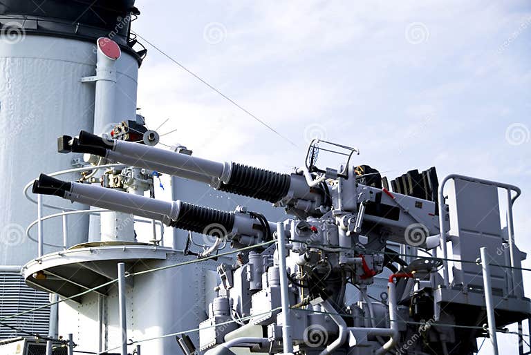 Guns on a ship stock image. Image of gunnery, defend, ordnance - 8036715