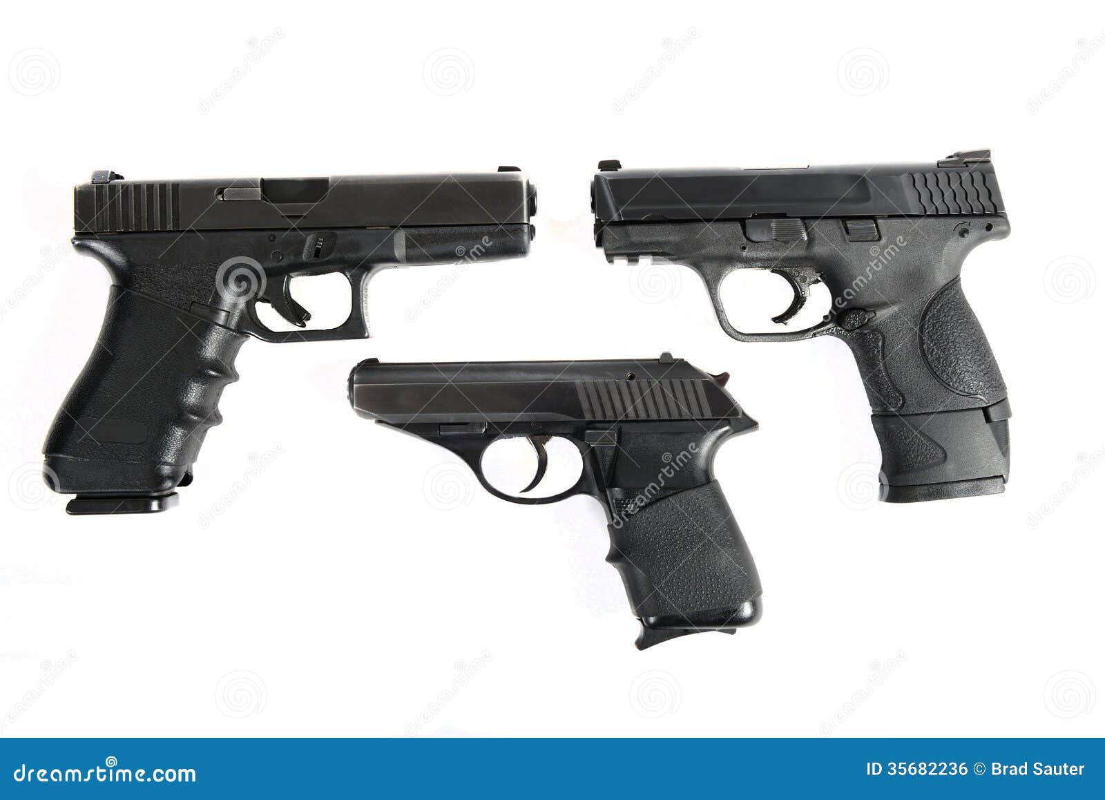 3 Guns stock photo. Image of police, object, barrel, military - 35682236