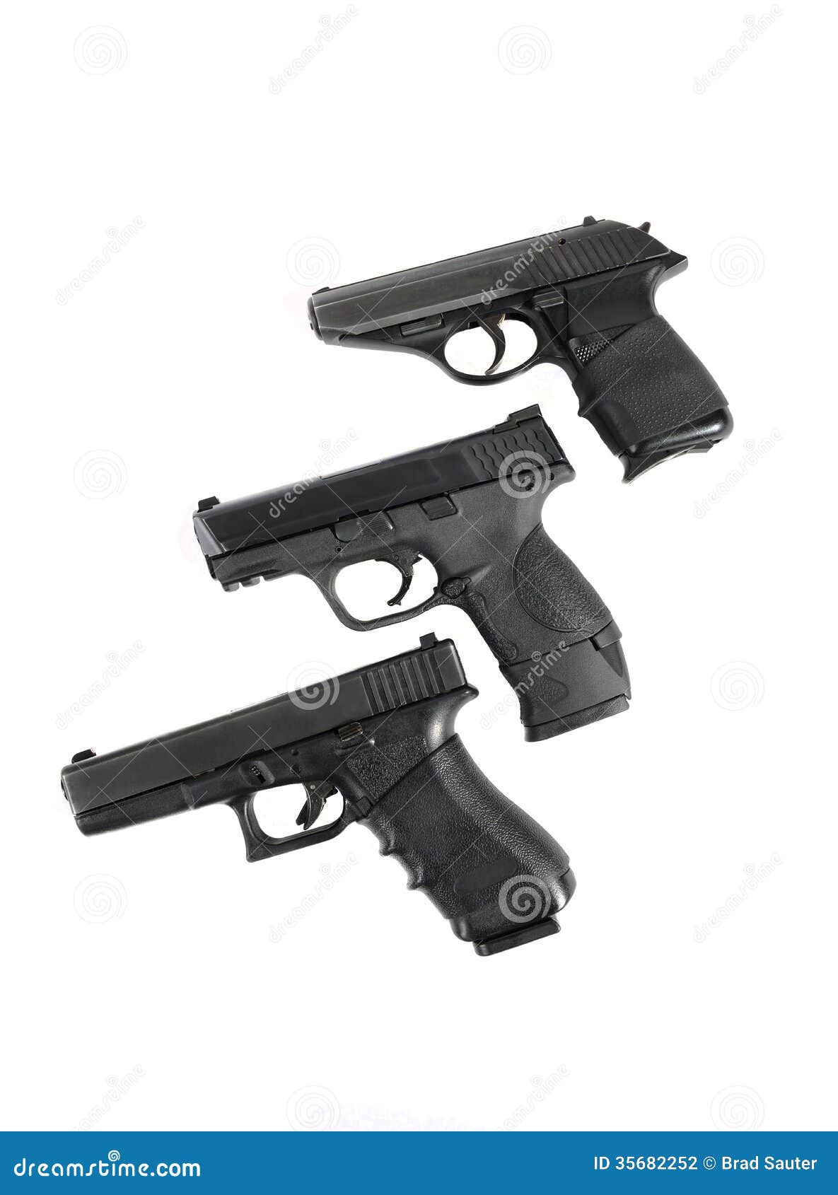 Three Handguns, A 357 Magnum Revolver,, A 9mm Pistol And A 40 Caliber ...