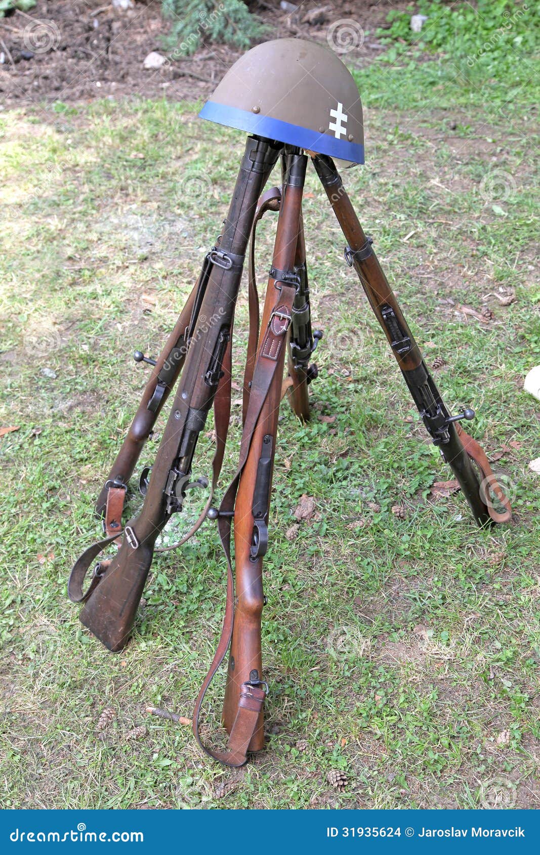 Guns from world war II stock photo. Image of helmet, machine - 31935624