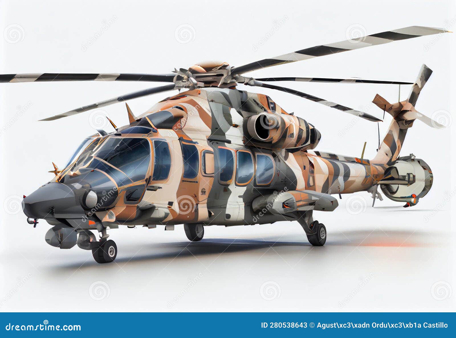 Gunship Combat Helicopter. Generative AI. Stock Illustration ...