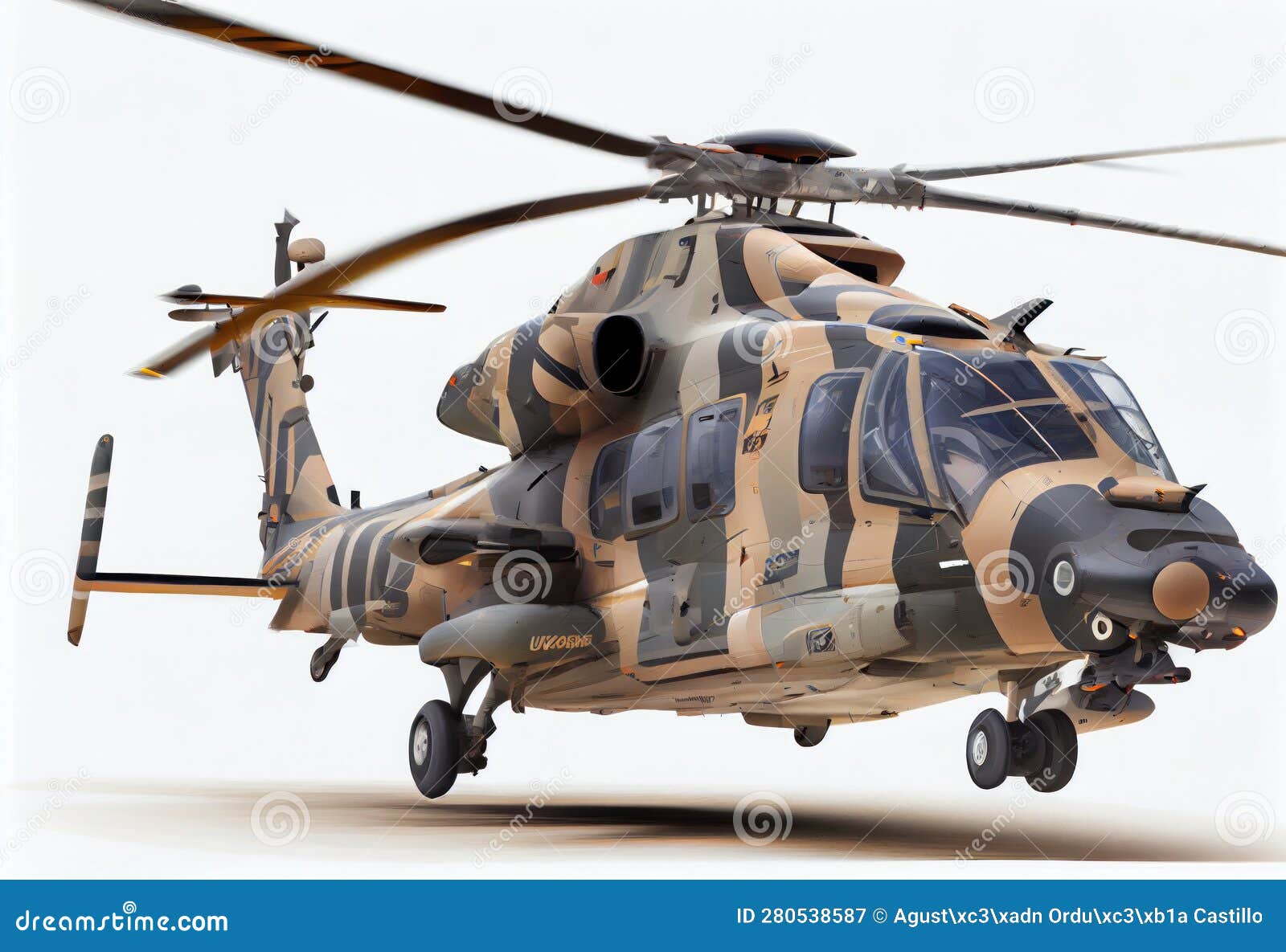 Gunship Combat Helicopter. Generative AI. Stock Illustration ...