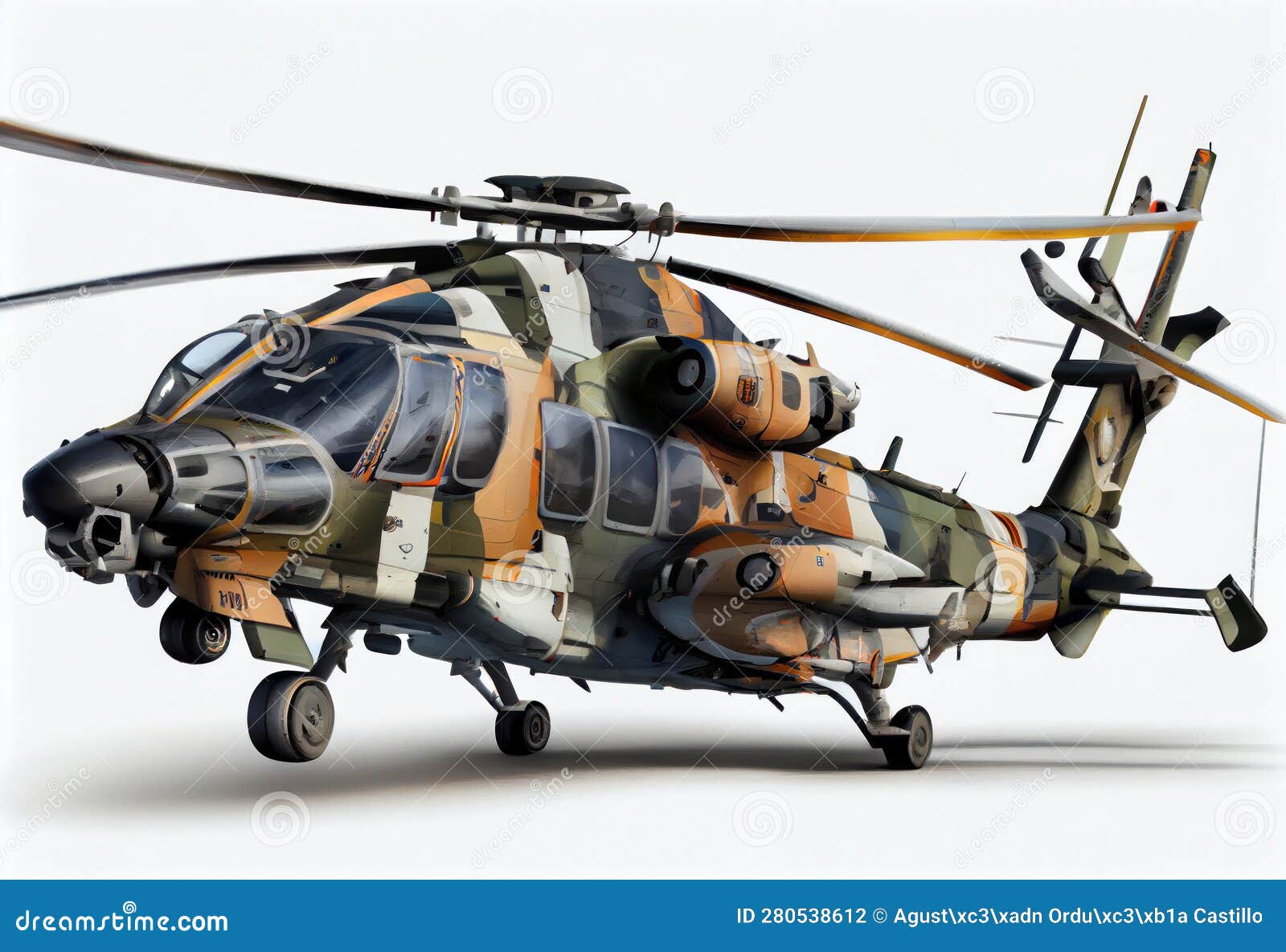Gunship Combat Helicopter. Generative AI. Stock Illustration ...