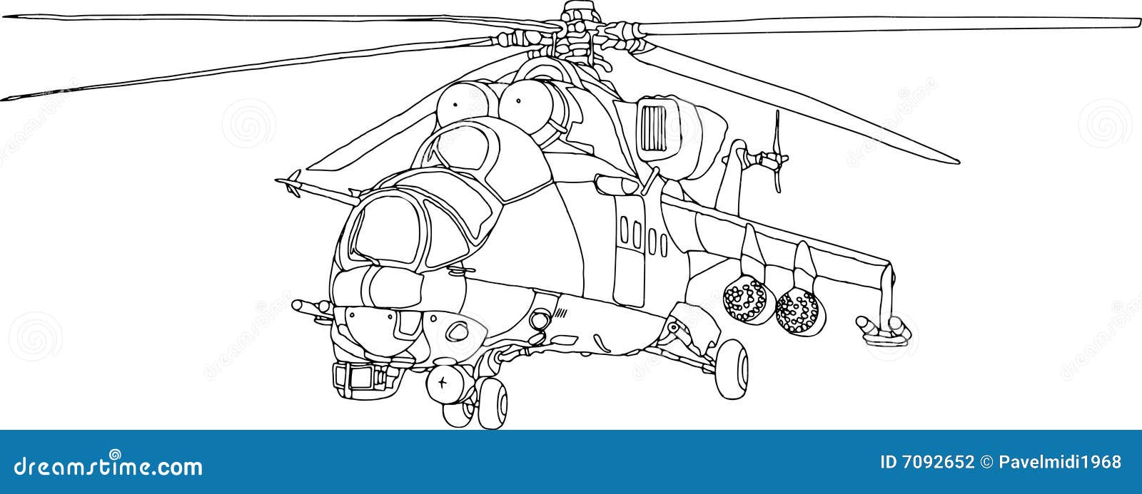 Gunship contour stock illustration. Illustration of defense - 7092652