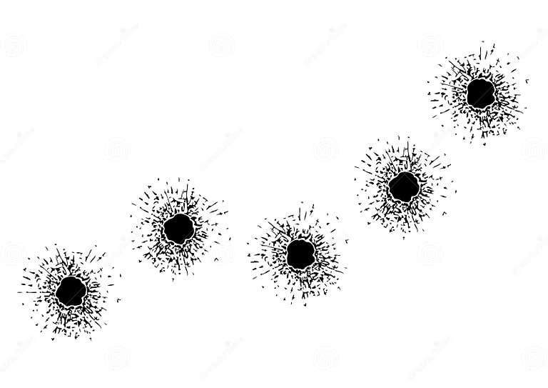 Gunshot marks over glass stock vector. Illustration of impact - 6268950
