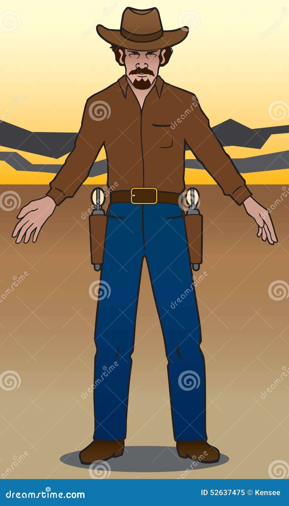 Gunslinger Cartoon Vector | CartoonDealer.com #52637475