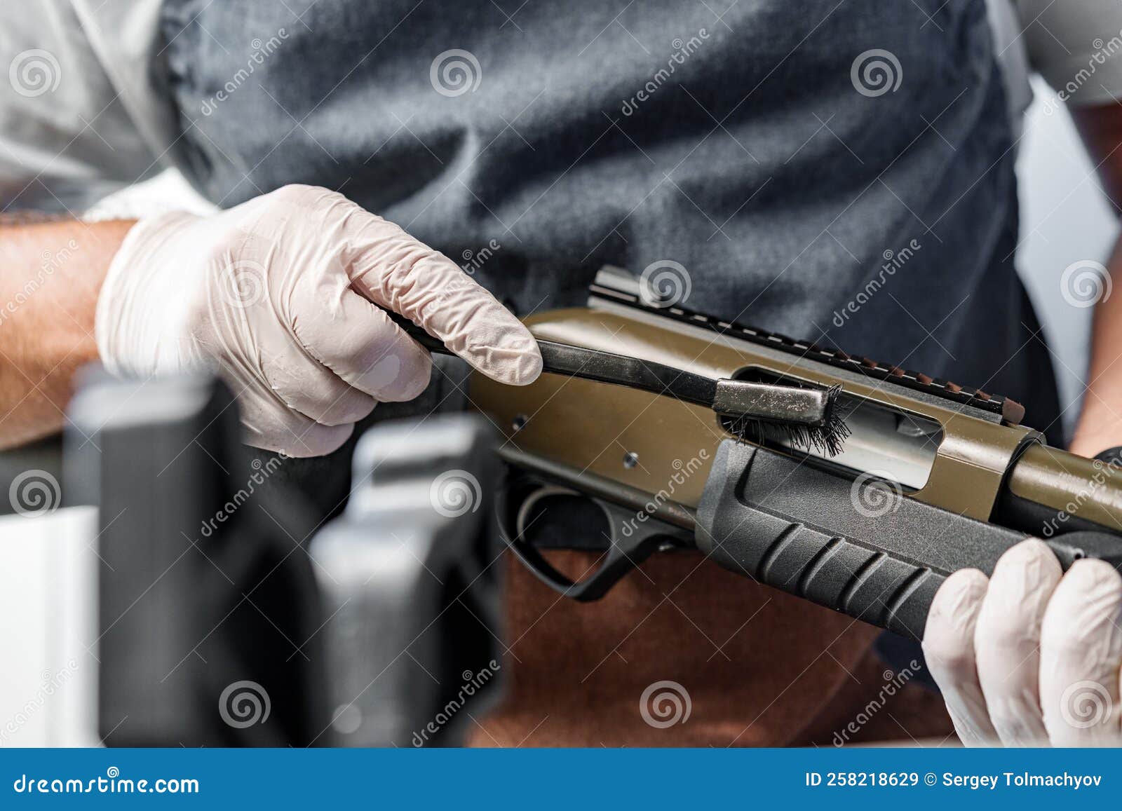 The Gunsmith Maintaining His Rifle in a Workshop Stock Image - Image of ...