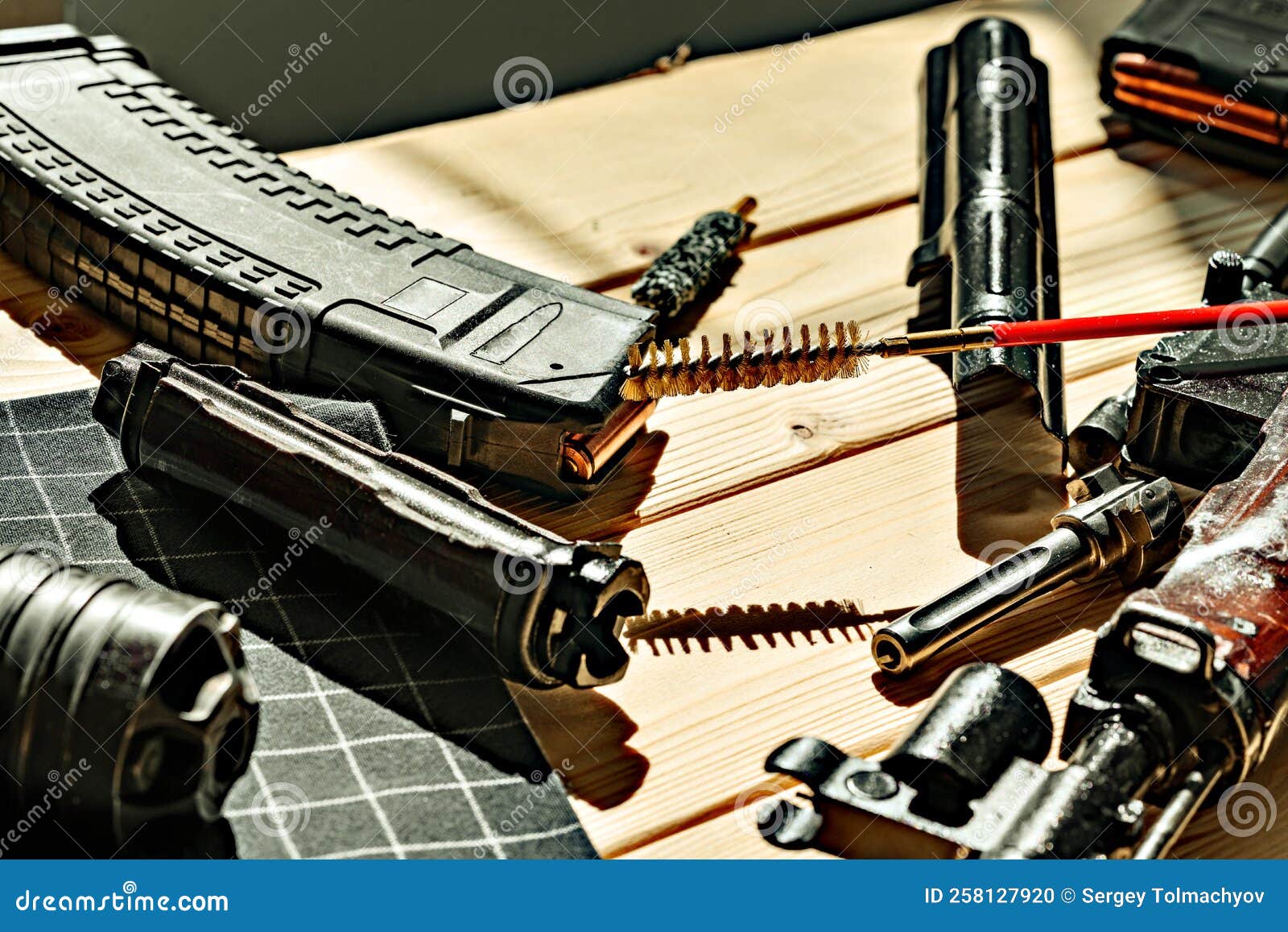 Gunsmith S Working Table for Gun Cleaning and Maintaining Stock Photo ...