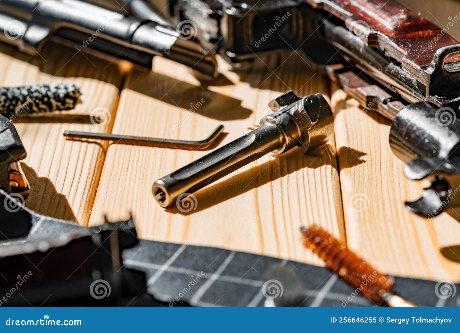 Gunsmith S Working Table for Gun Cleaning and Maintaining Stock Image ...