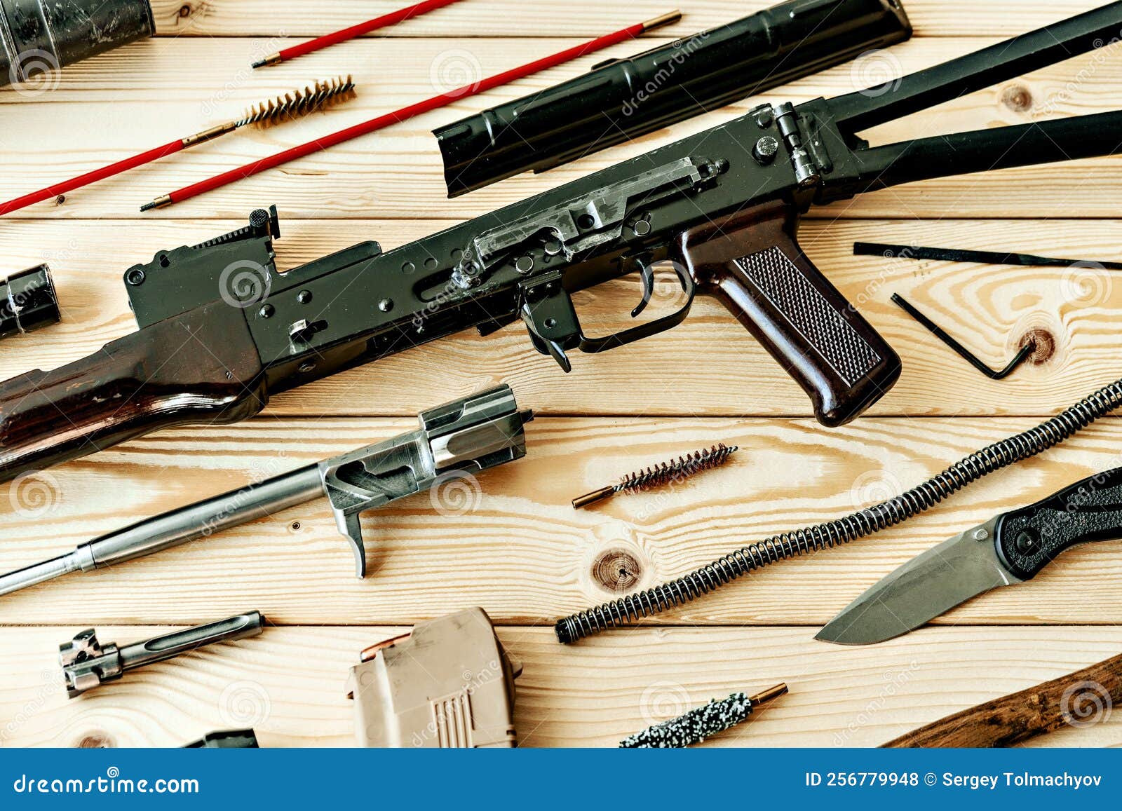 Gunsmith S Working Table for Gun Cleaning and Maintaining Stock Photo ...