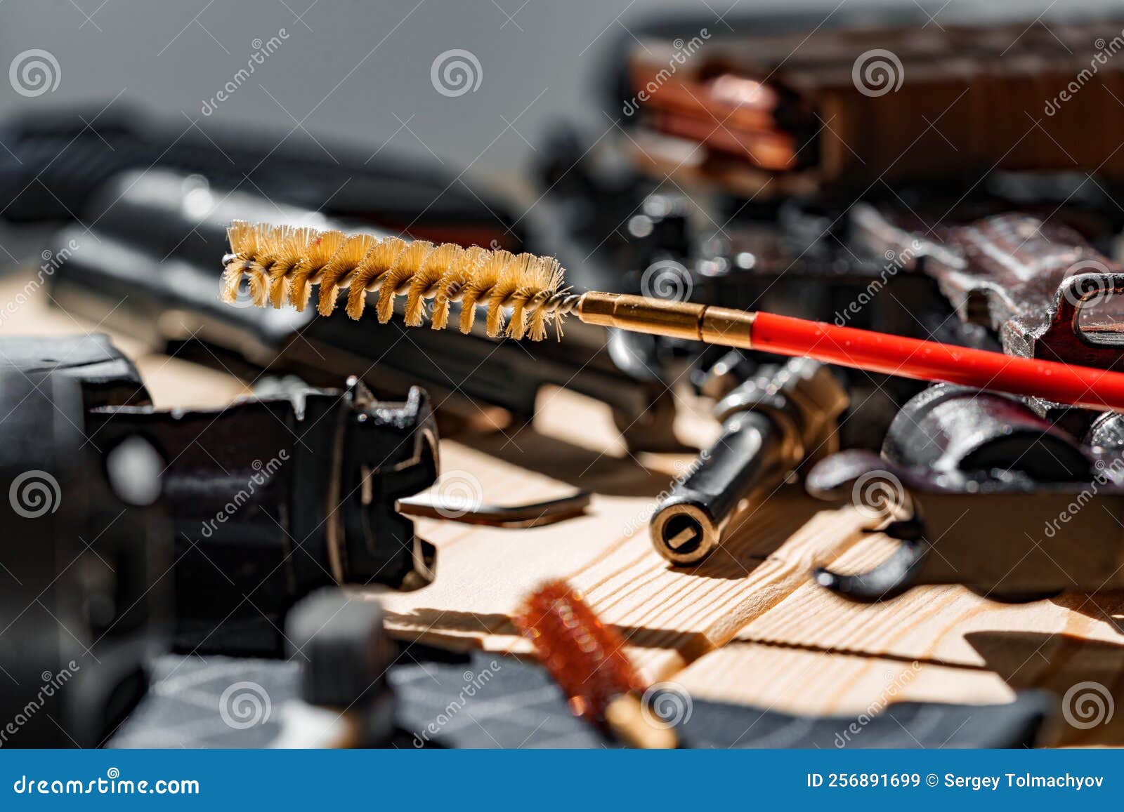Gunsmith S Working Table for Gun Cleaning and Maintaining Stock Image ...
