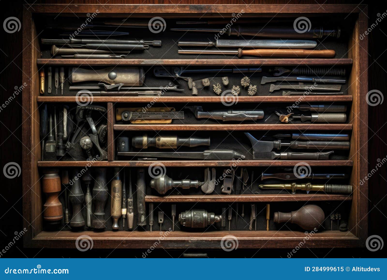 Gunsmithing Hand Tools Arranged Neatly in a Drawer Stock Illustration ... Gunsmithing Hand Tools Arranged Neatly in a Drawer Stock Illustration ...