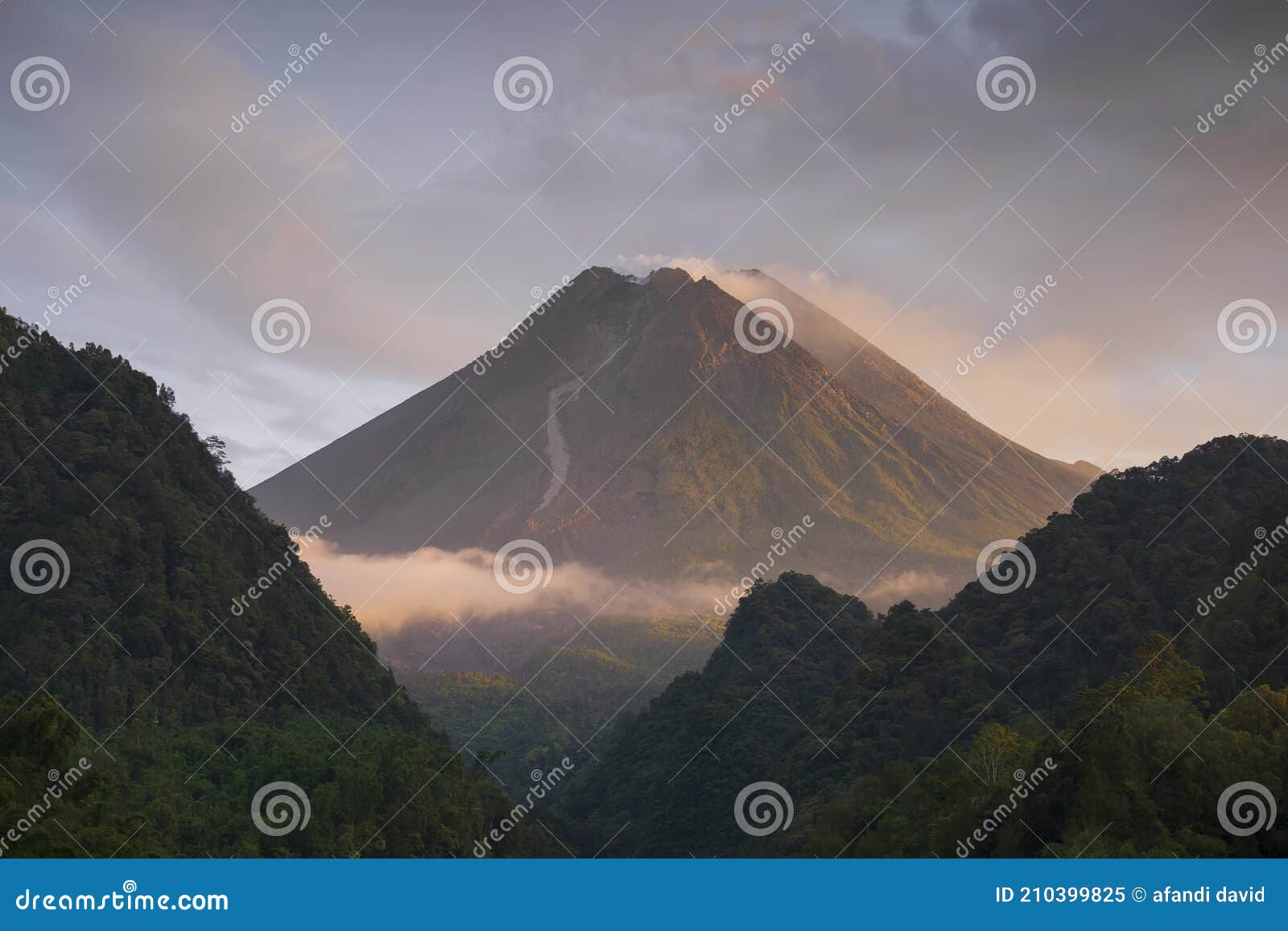 Gunung Merapi stock image. Image of indonesia, green - 210399825