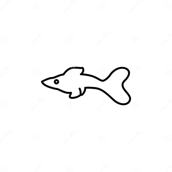 Guppy Fish Line Vector Design Template Illustration Stock Vector ...