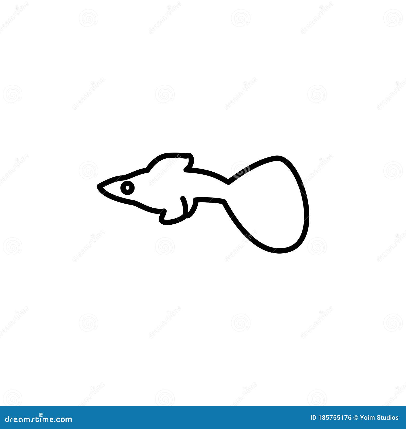 Guppy Fish Line Vector Design Template Illustration Stock Vector ... Guppy Fish Line Vector Design Template Illustration Stock Vector ...