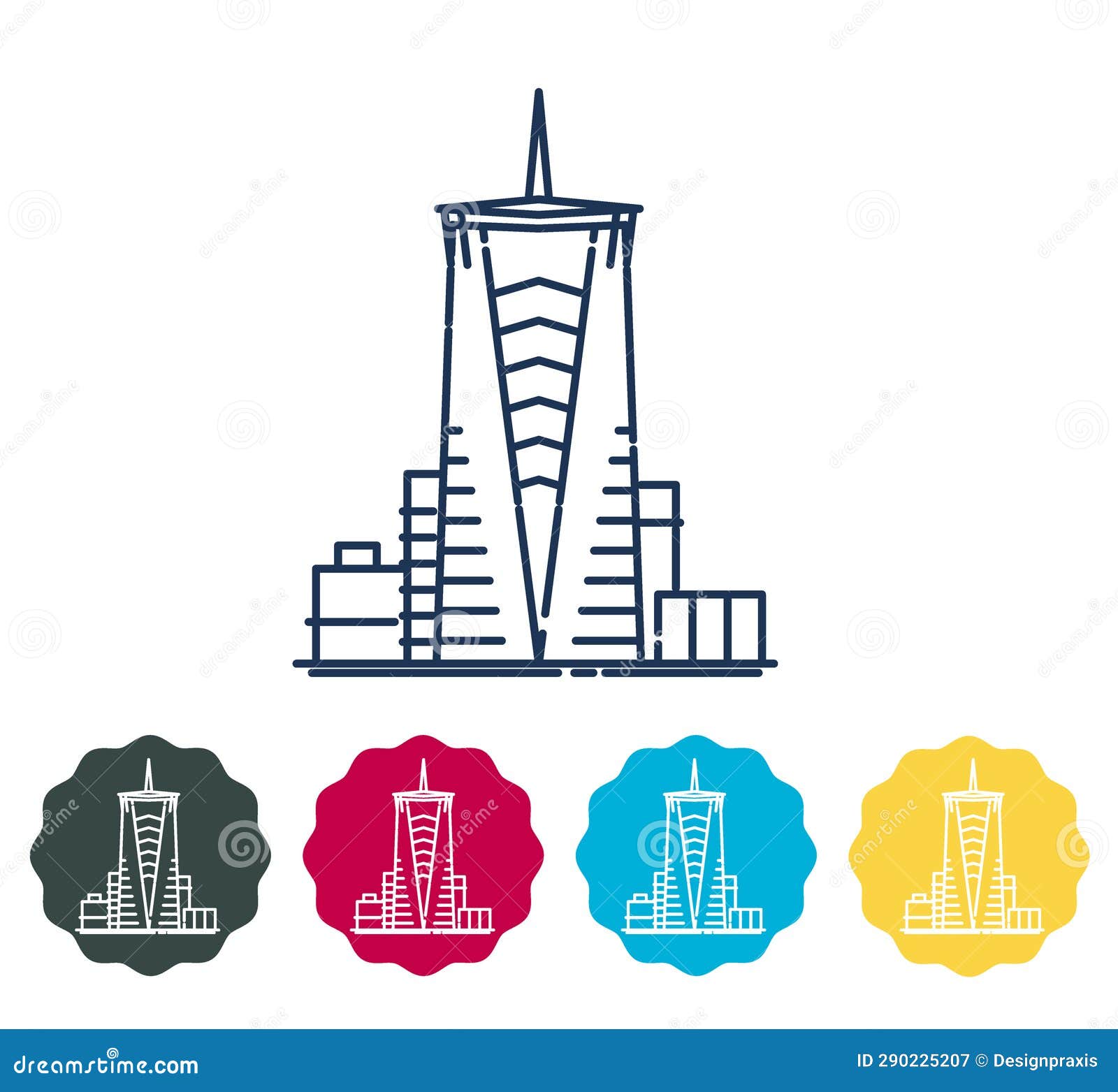 Gurgaon City Icon - Modern Building- Icon Illustration Stock ...