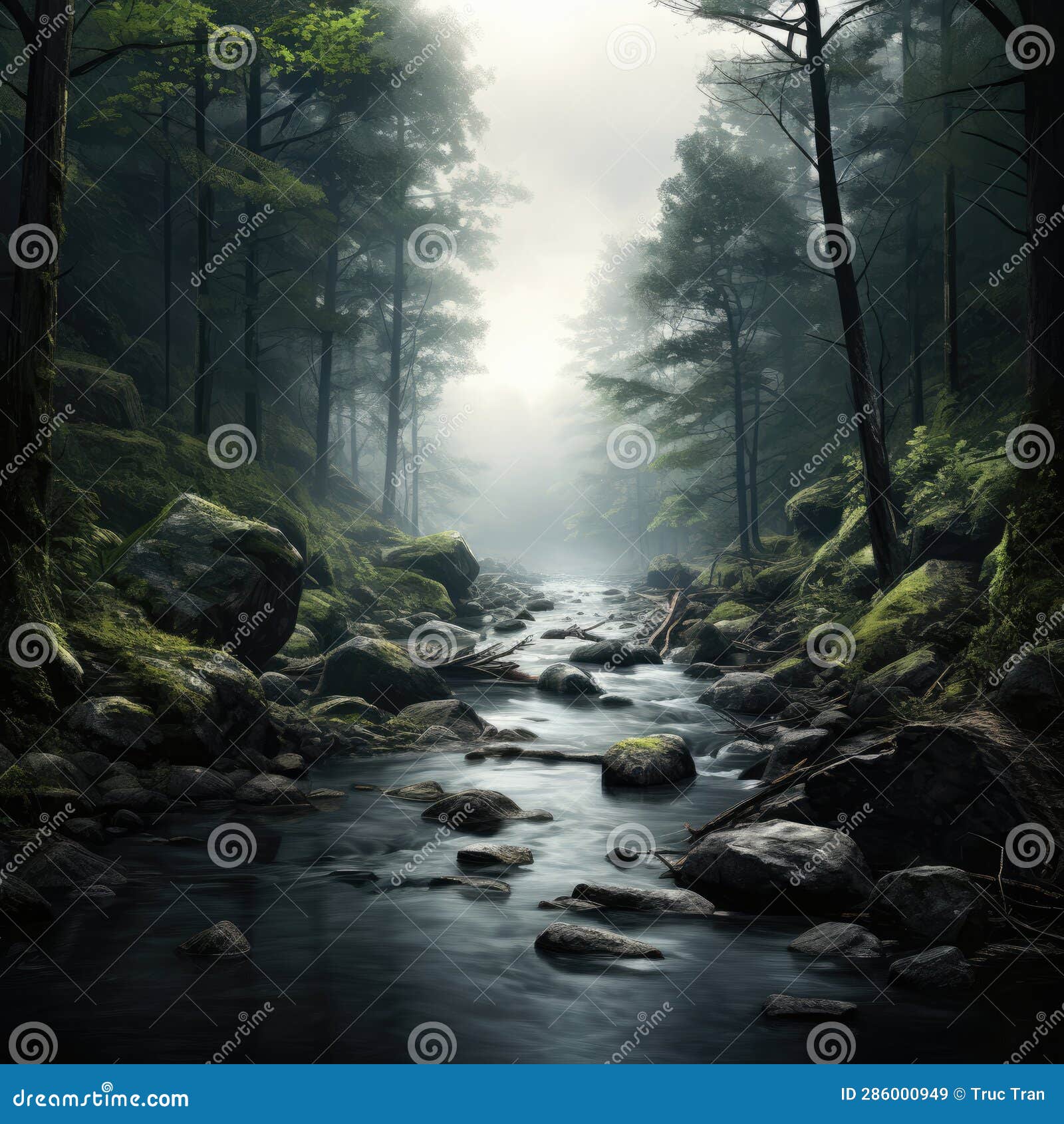 A Gurgling Stream Meandering through a Dense Forest, a Stream in the ... A Gurgling Stream Meandering through a Dense Forest, a Stream in the ...