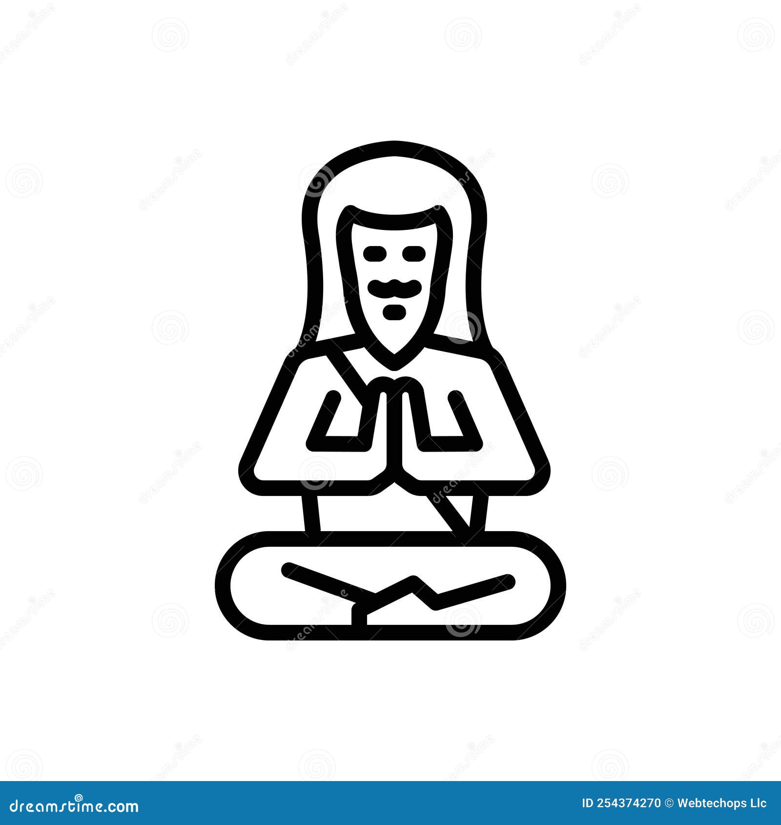 Black Line Icon for Guru, Master and Grave Stock Illustration ...