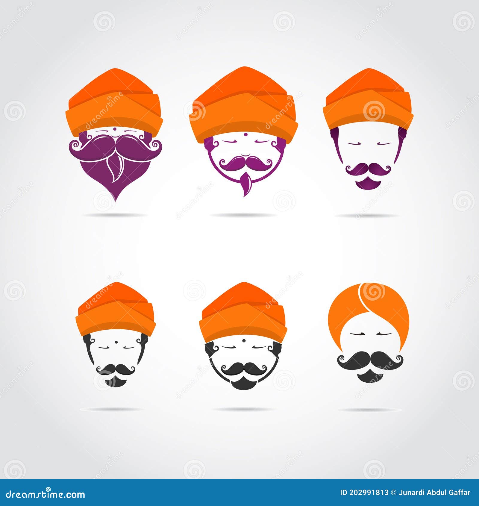 Guru Icon or Mascot Shape Variant and Color. Vector Illustrator Stock ...