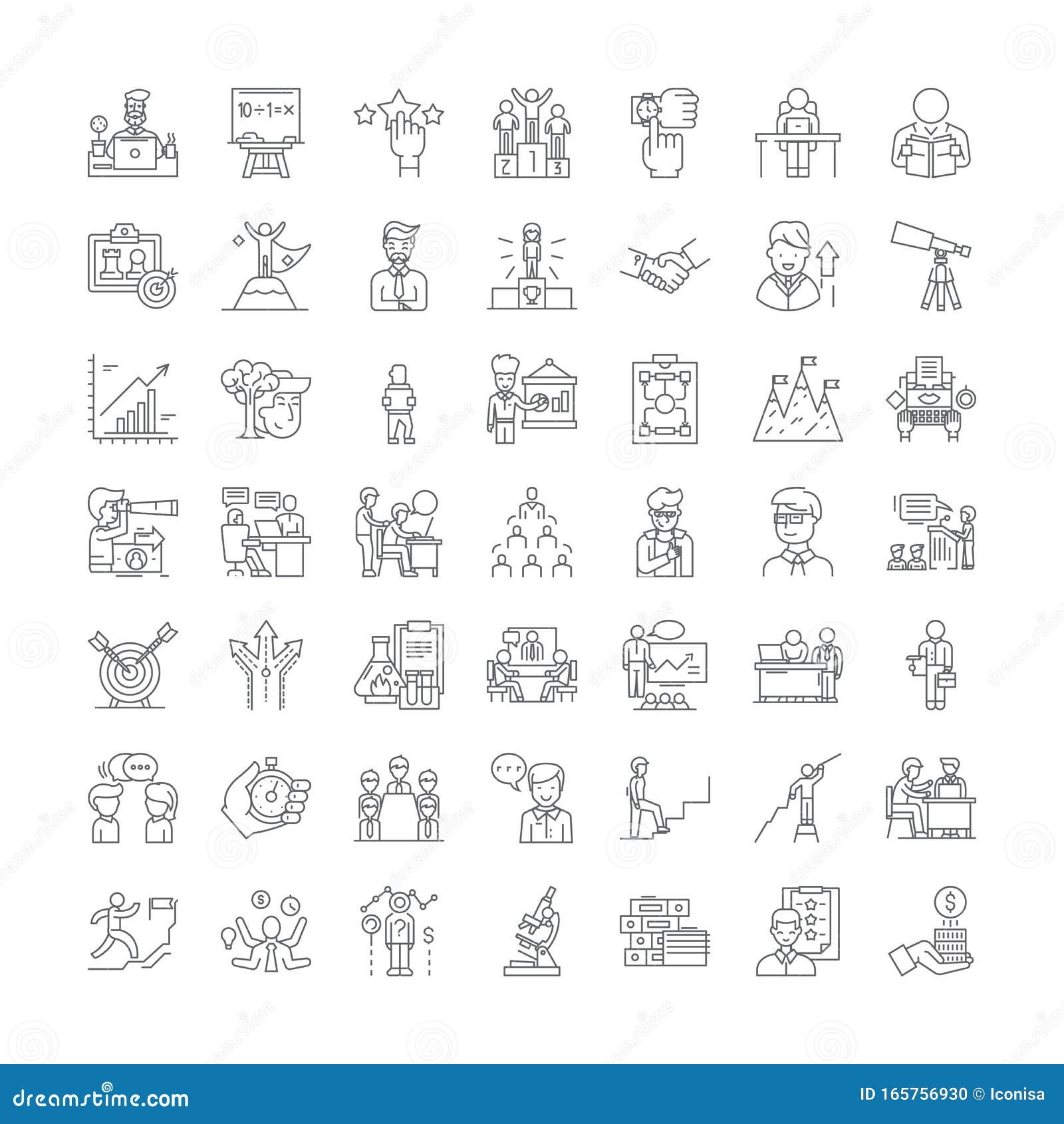 Guru Linear Icons, Signs, Symbols Vector Line Illustration Set Stock ...