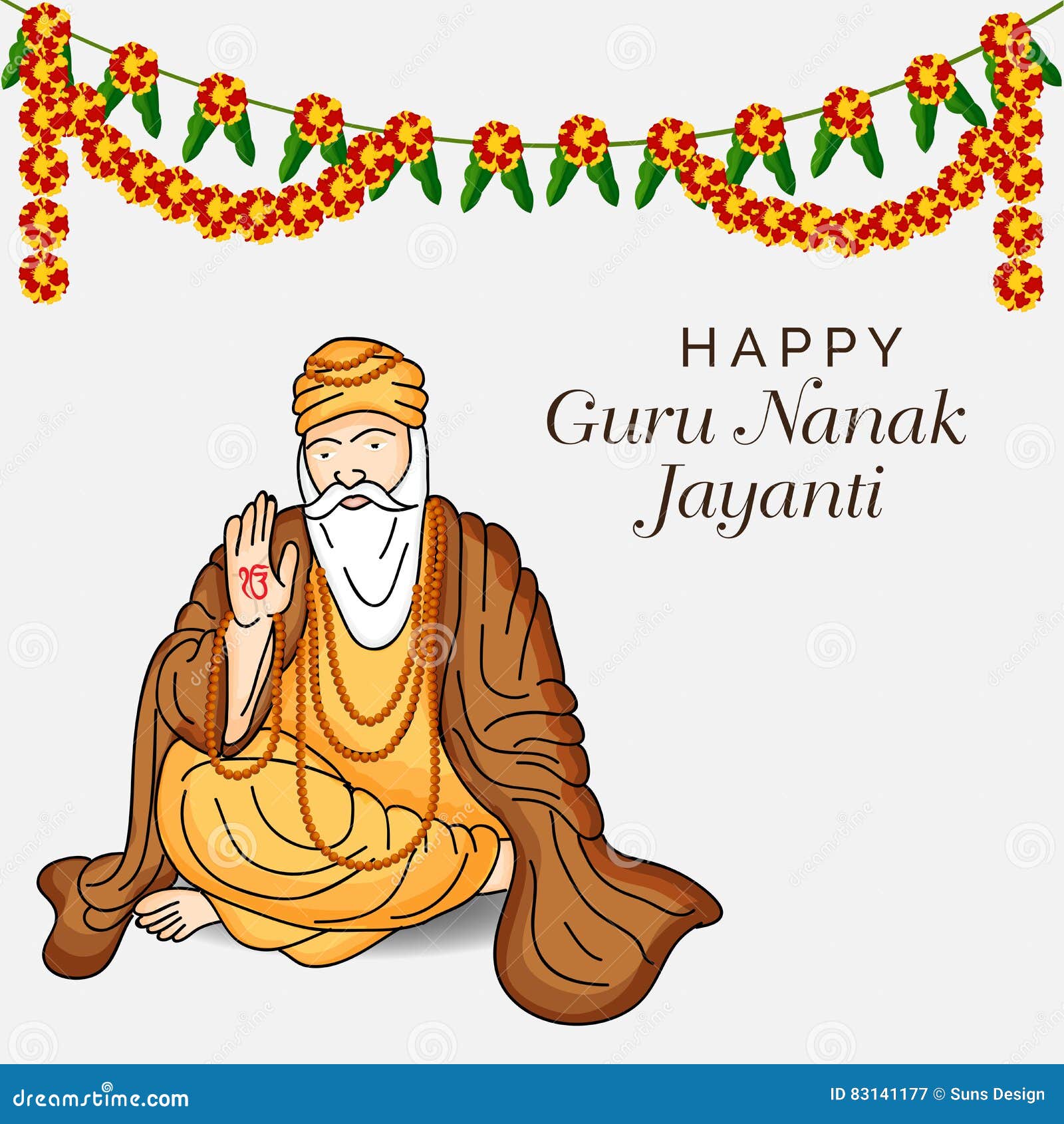 Guru Nanak Jayanti stock illustration. Illustration of poster - 83141177