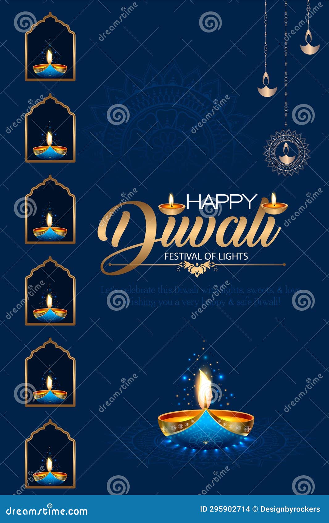 Deepawali Greetings Banner stock illustration. Illustration of ...