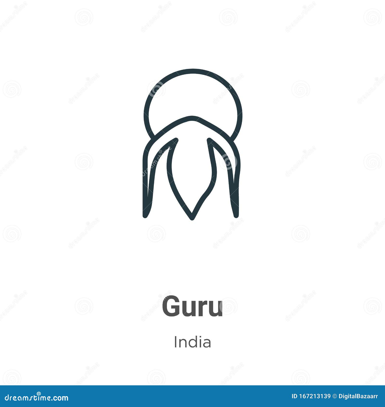 Guru Outline Vector Icon. Thin Line Black Guru Icon, Flat Vector Simple ...