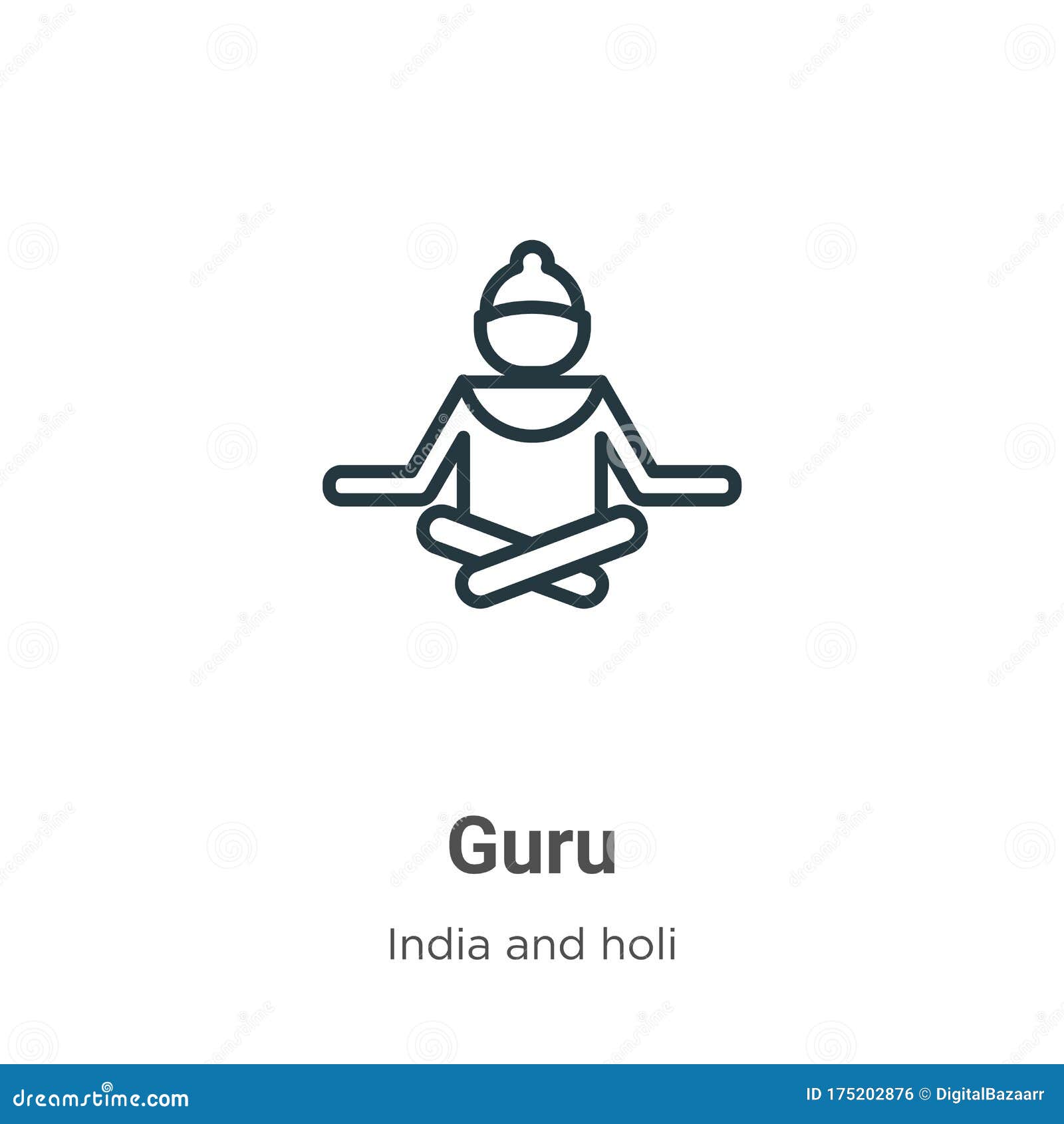 Guru Outline Vector Icon. Thin Line Black Guru Icon, Flat Vector Simple ...