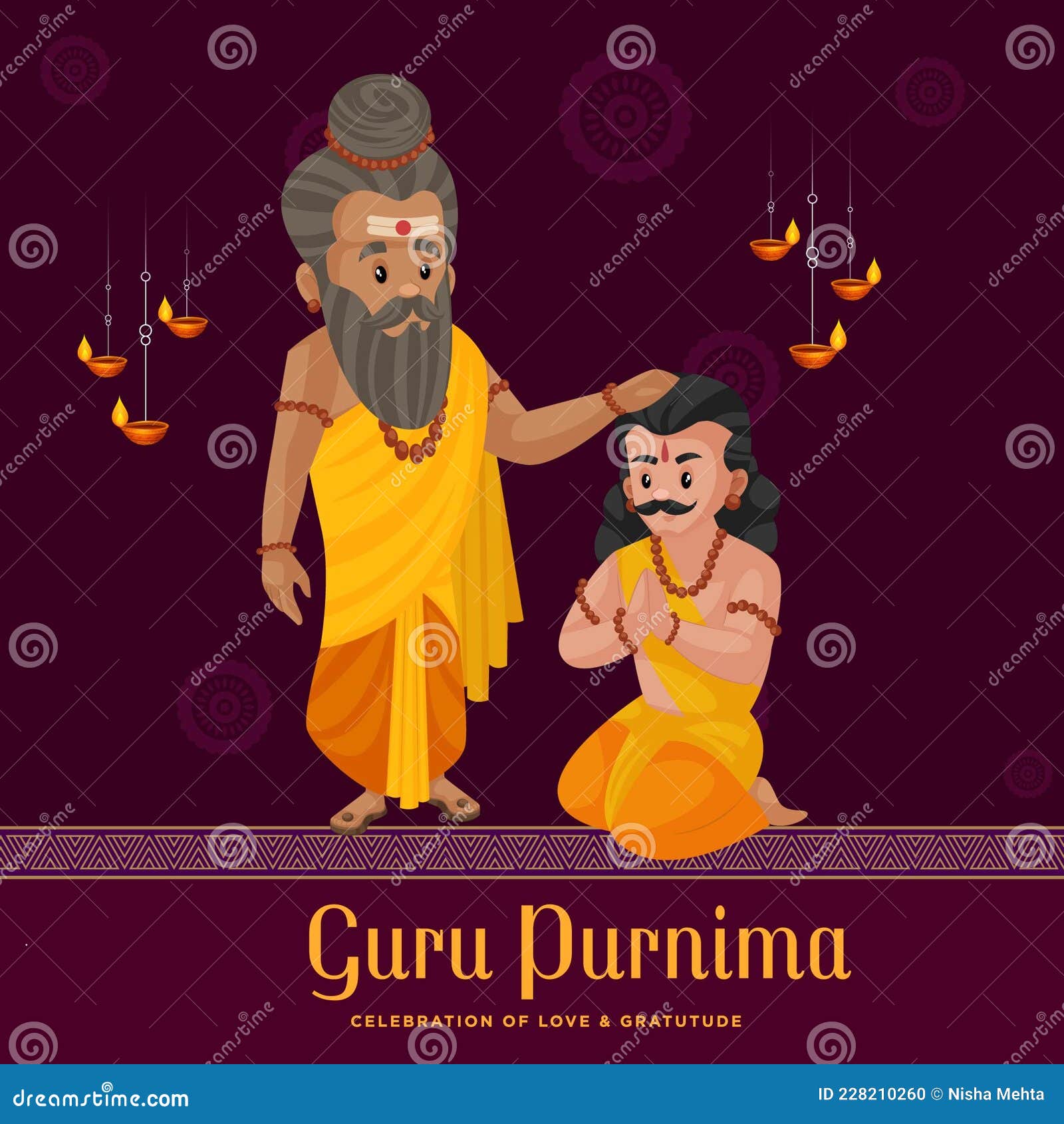 Guru Purnima of Banner Design Stock Vector - Illustration of east, july ...