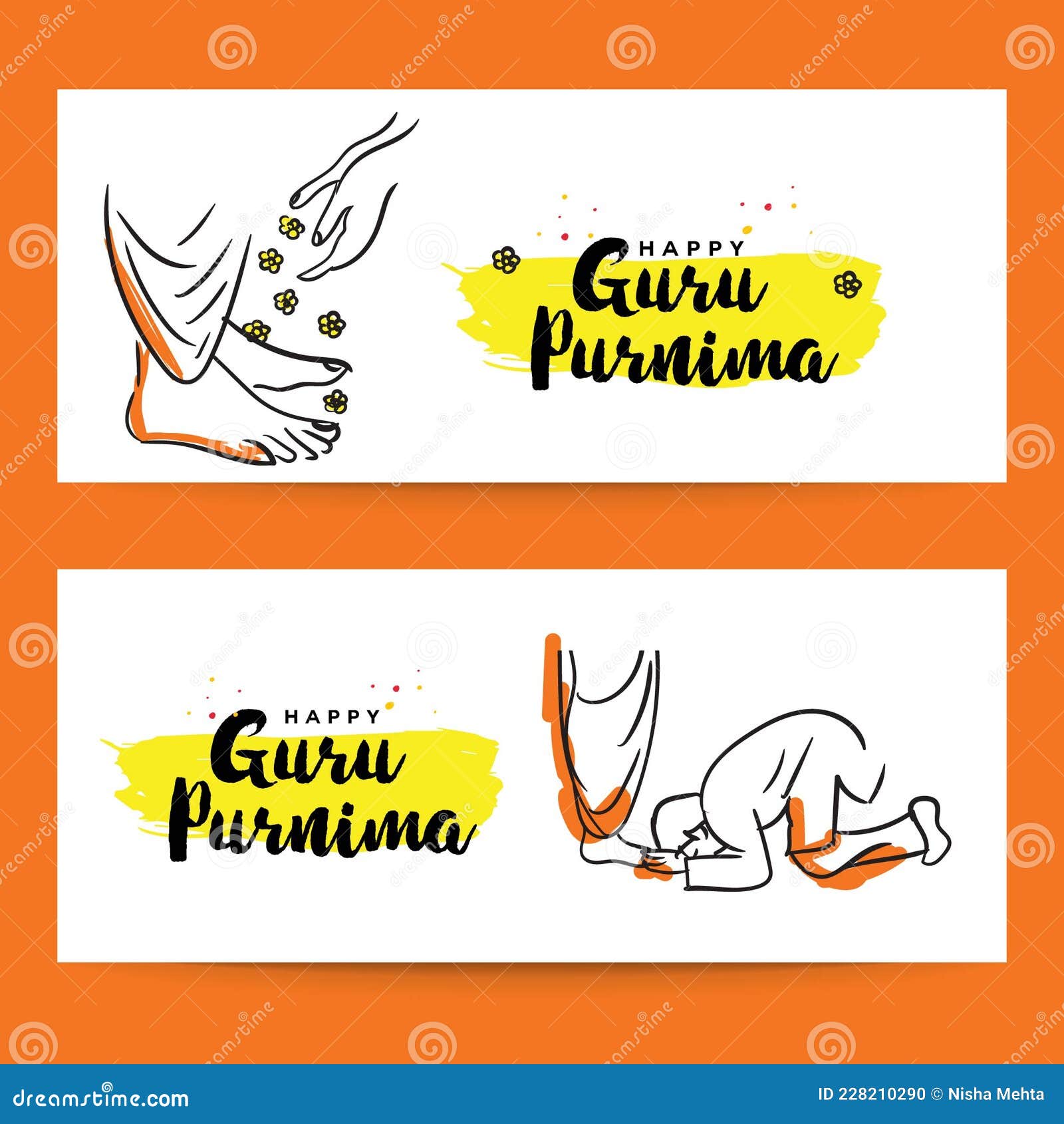 Happy Guru Purnima of Banner Design Stock Vector - Illustration of ...