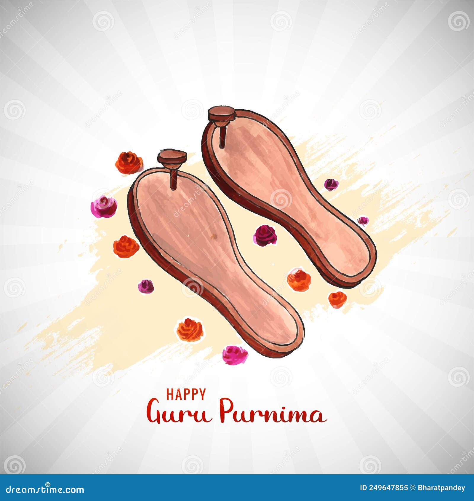 Guru Purnima Celebration On Paduka Card Background Royalty-Free Stock ...