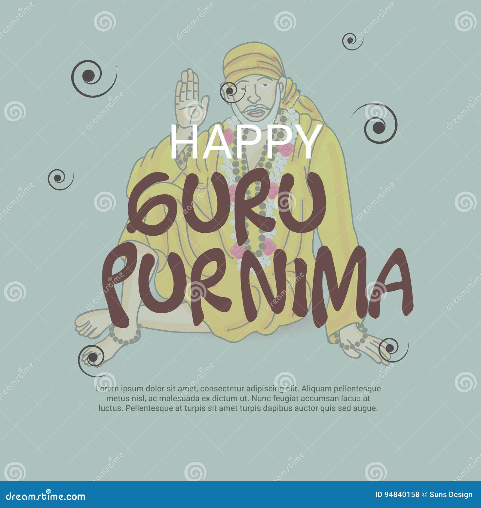 Guru Purnima. stock illustration. Illustration of meditating - 94840158