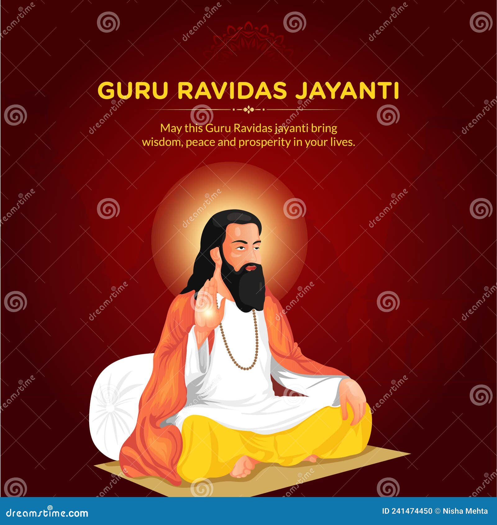 Guru Ravidas Jayanti Banner Design Stock Vector - Illustration of india ...