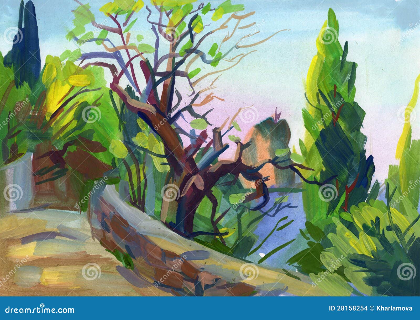 Gurzuf stock illustration. Illustration of brush, paintings - 28158254