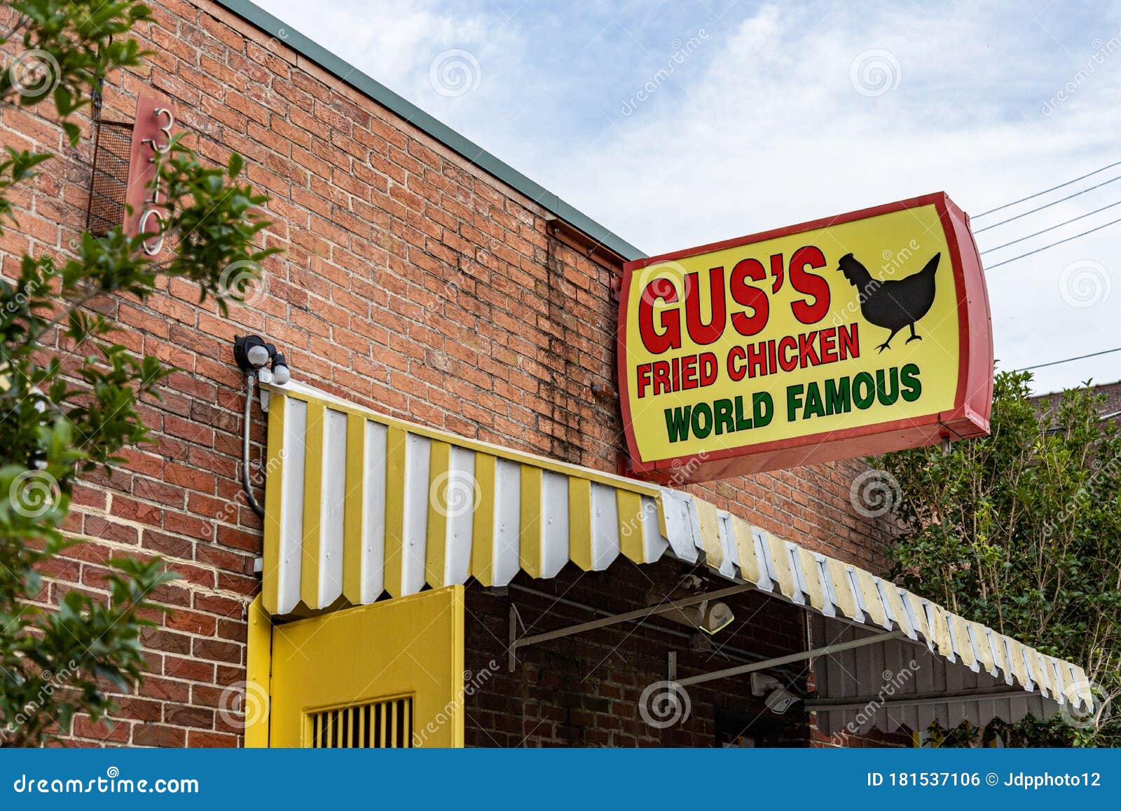 Gus`s Fried Chicken Sign Over The Awning Editorial Image ...