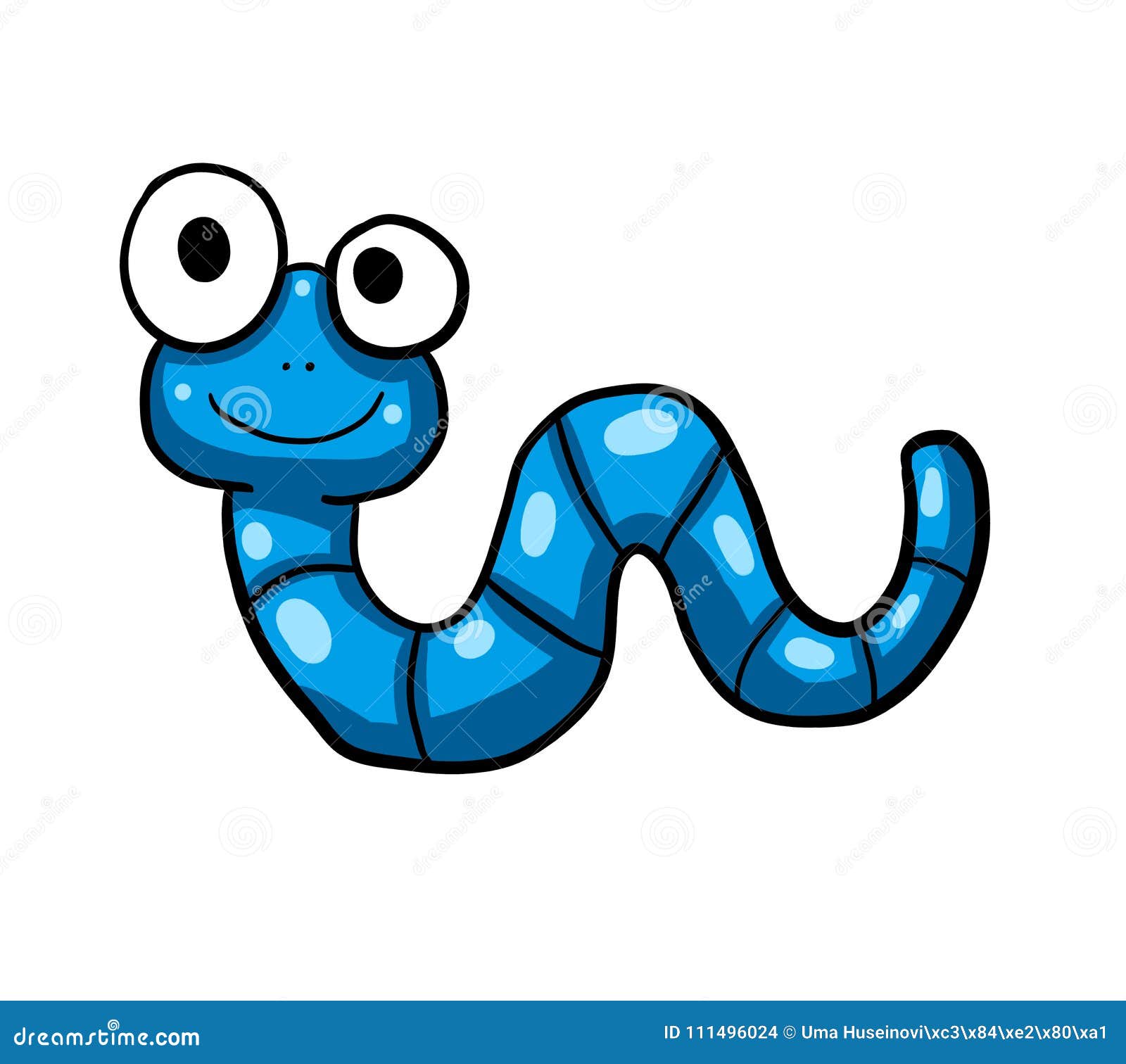 Gusano azul lindo stock de ilustración. Ilustración de trazado - 111496024