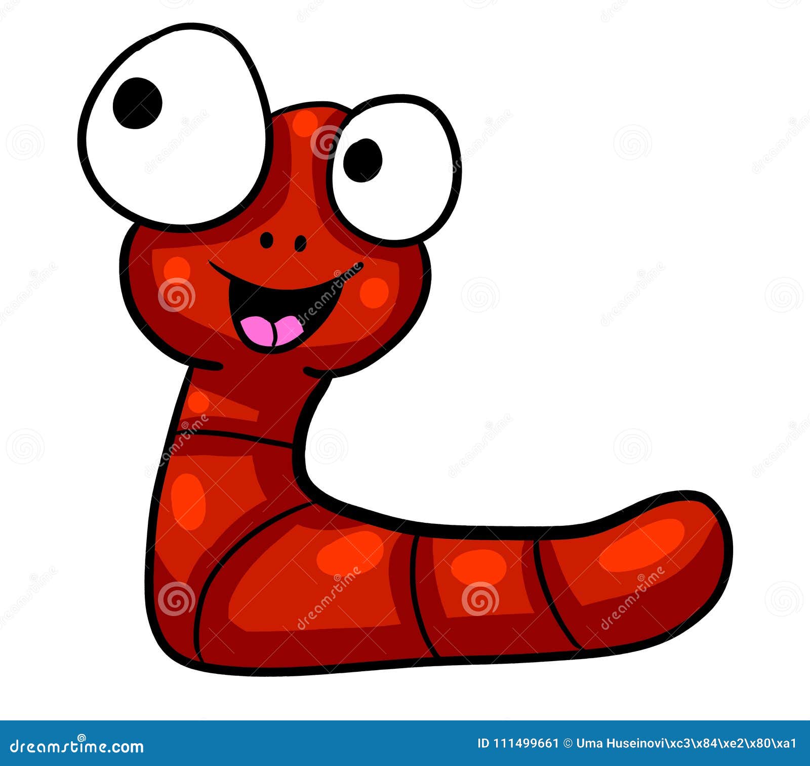 Gusano rojo feliz stock de ilustración. Ilustración de fauna - 111499661