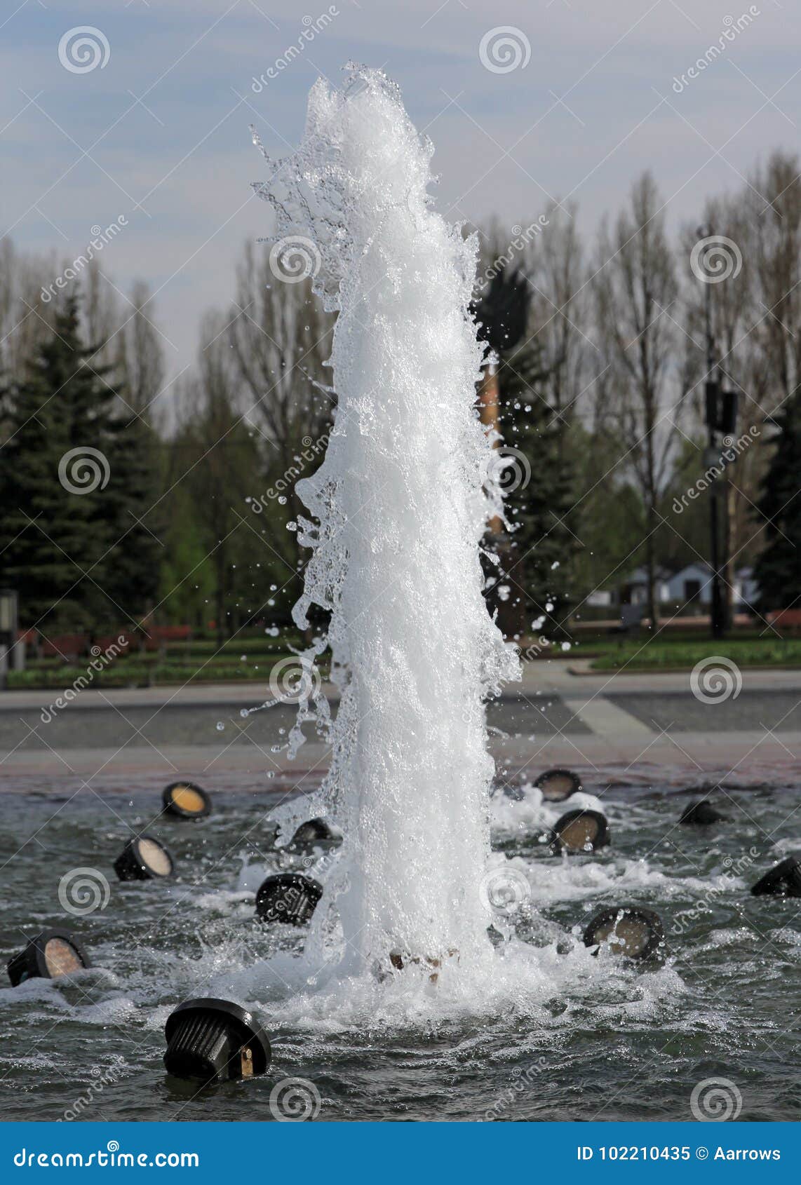 The Gush of Water of a Fountain Stock Image - Image of cold, beautiful ...