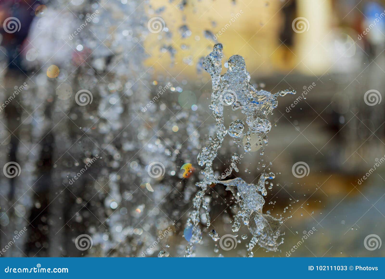 The Gush of Water of a Fountain. Splash of Water in the Fountain ...