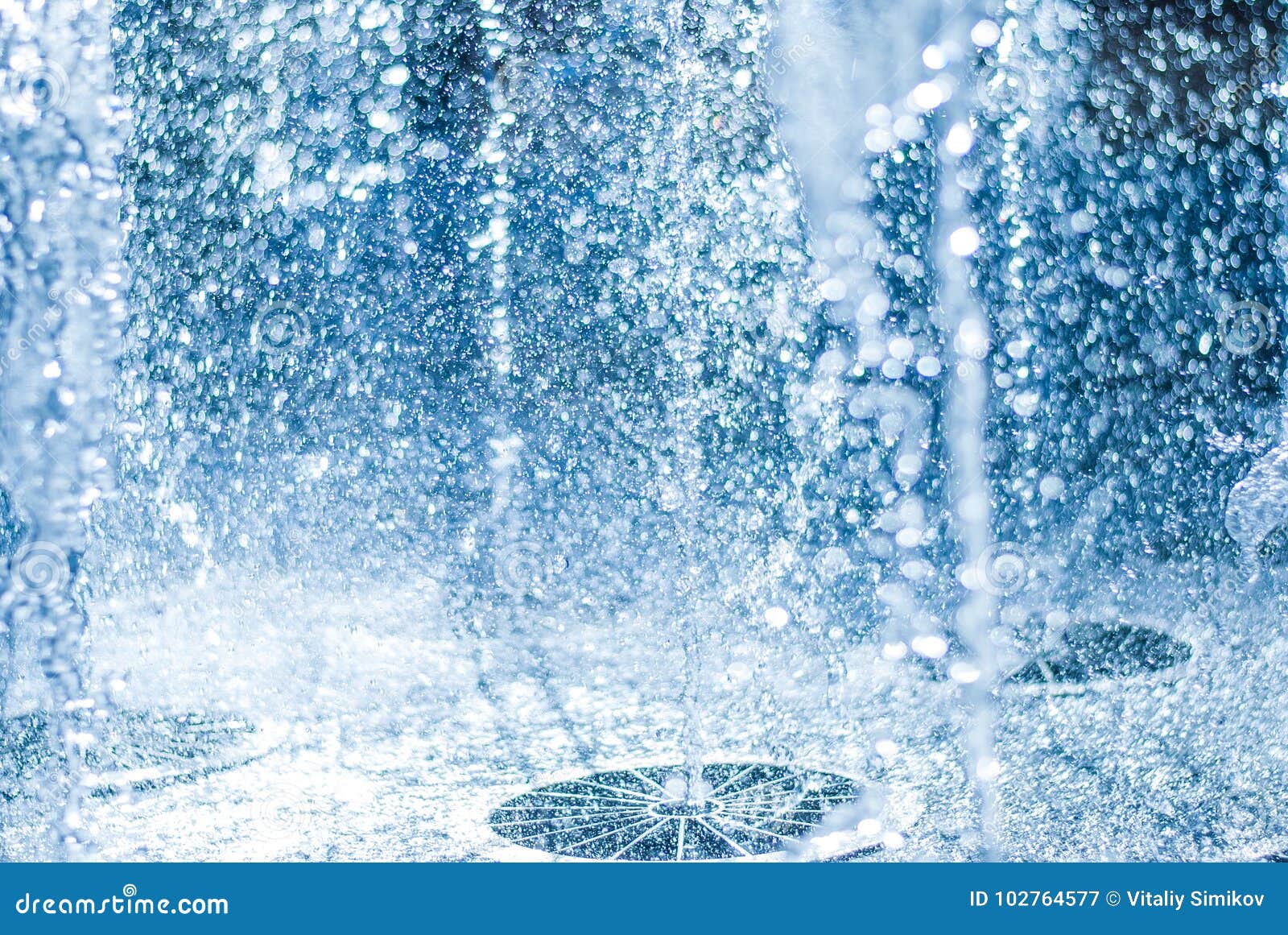 The Gush of Water of a Fountain. Splash of Water in the Fountain ...