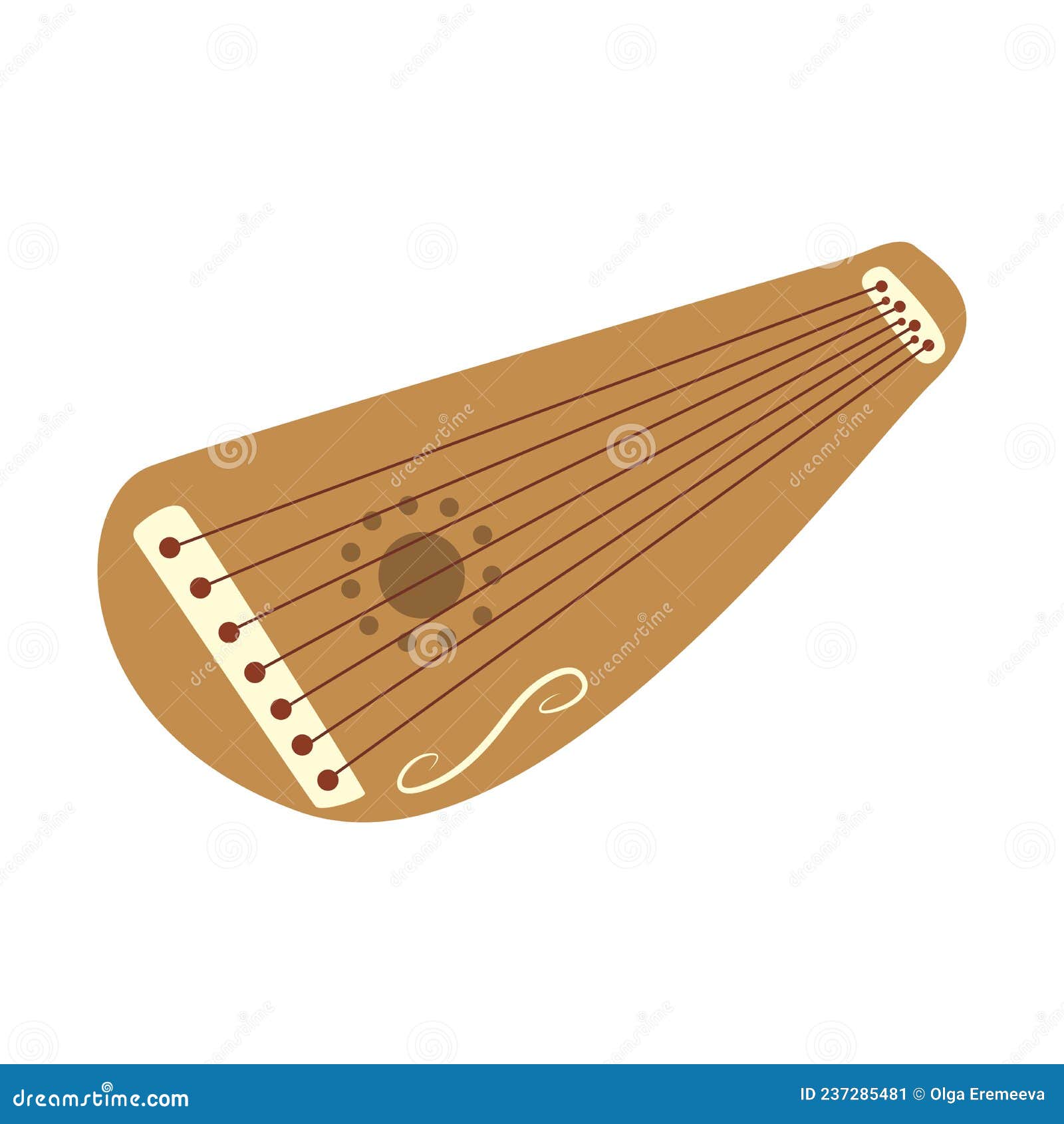 Gusli. Ancient Slavic Musical Instrument. Vector Flat Stock Vector ...