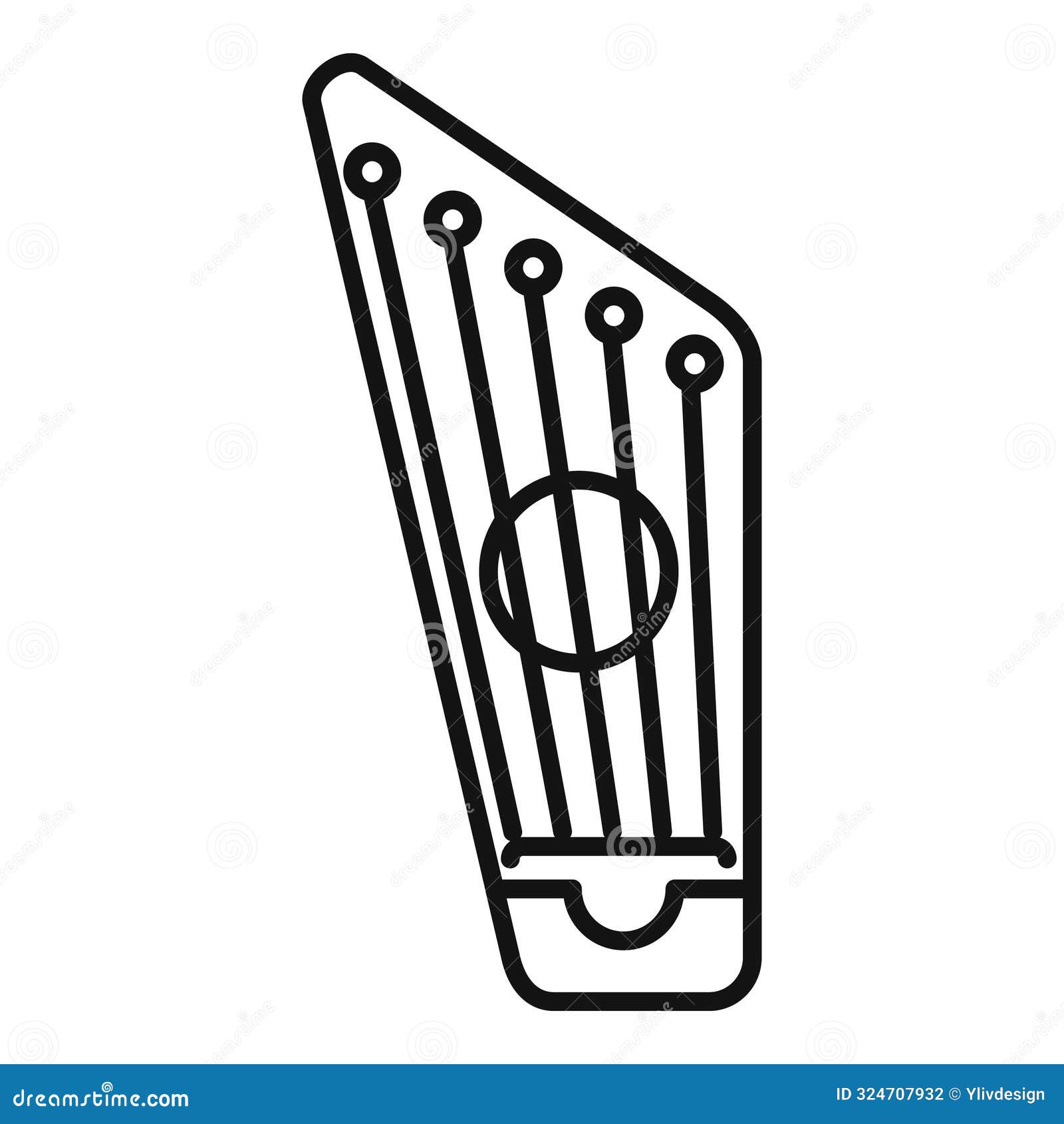 Gusli Traditional Russian String Musical Instrument Icon Stock Vector ...