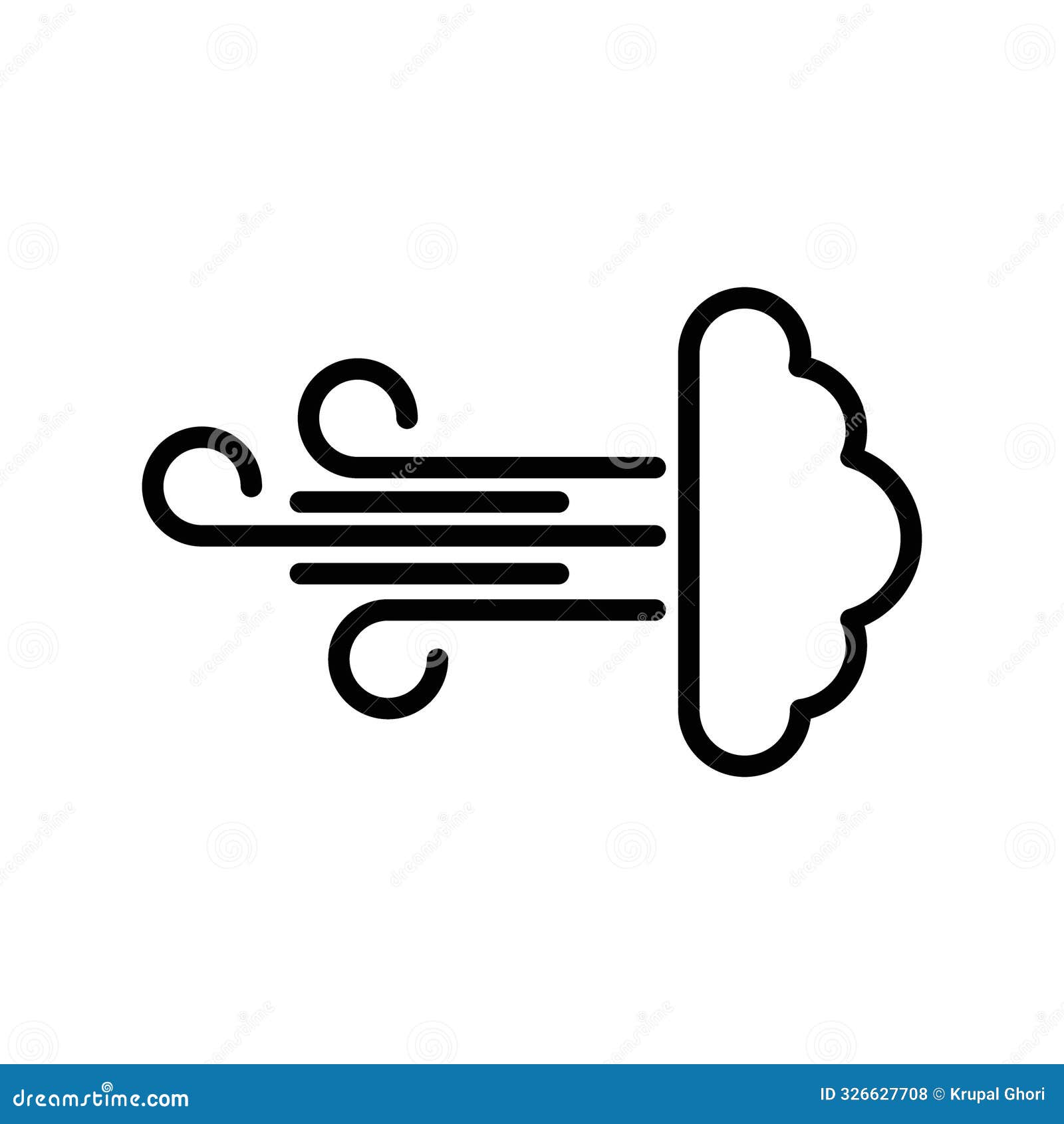 Gust Icon Black Line Art Vector Logo | CartoonDealer.com #327909345