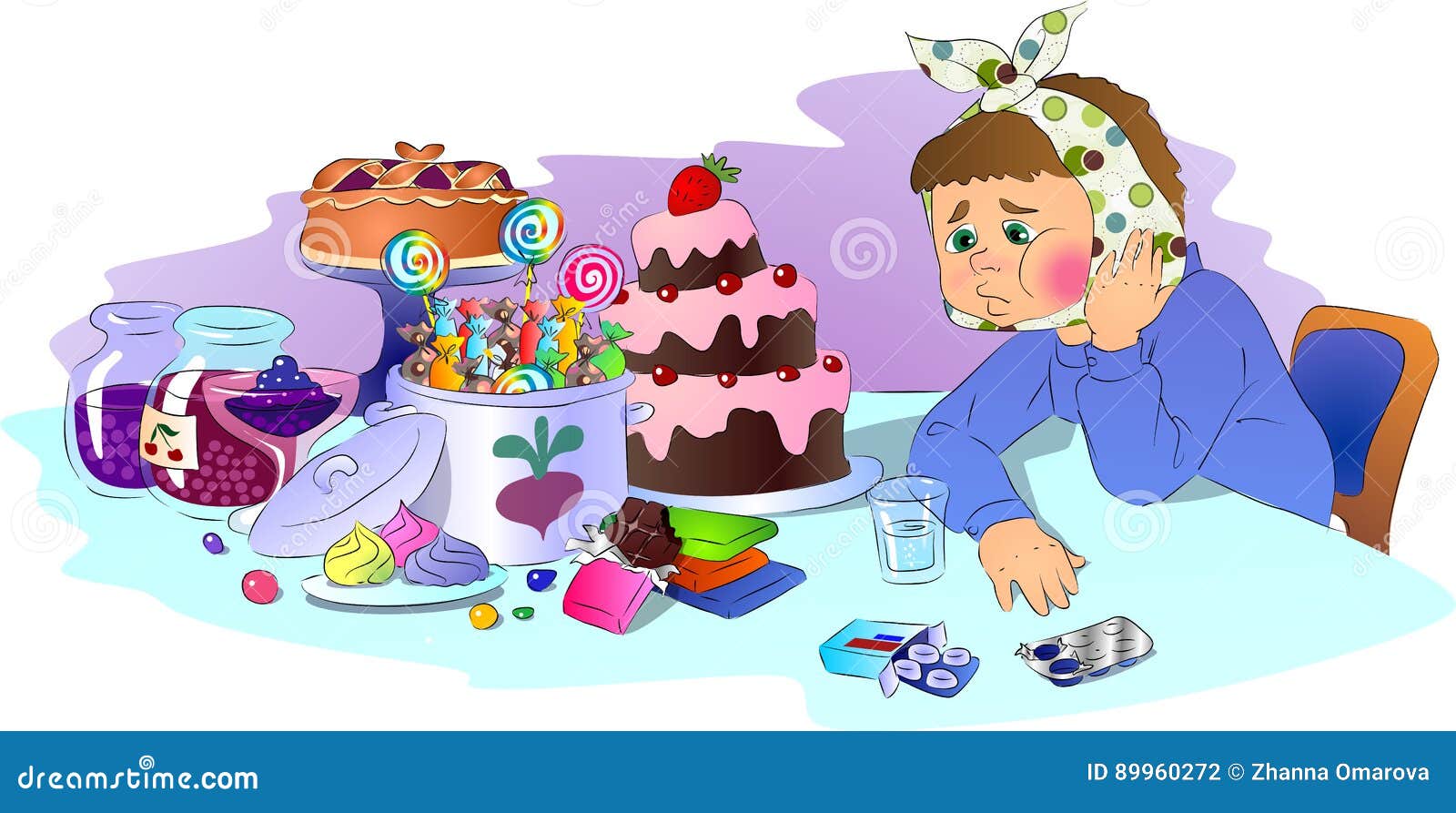 Gusto por lo dulce triste stock de ilustración. Ilustración de triste ...