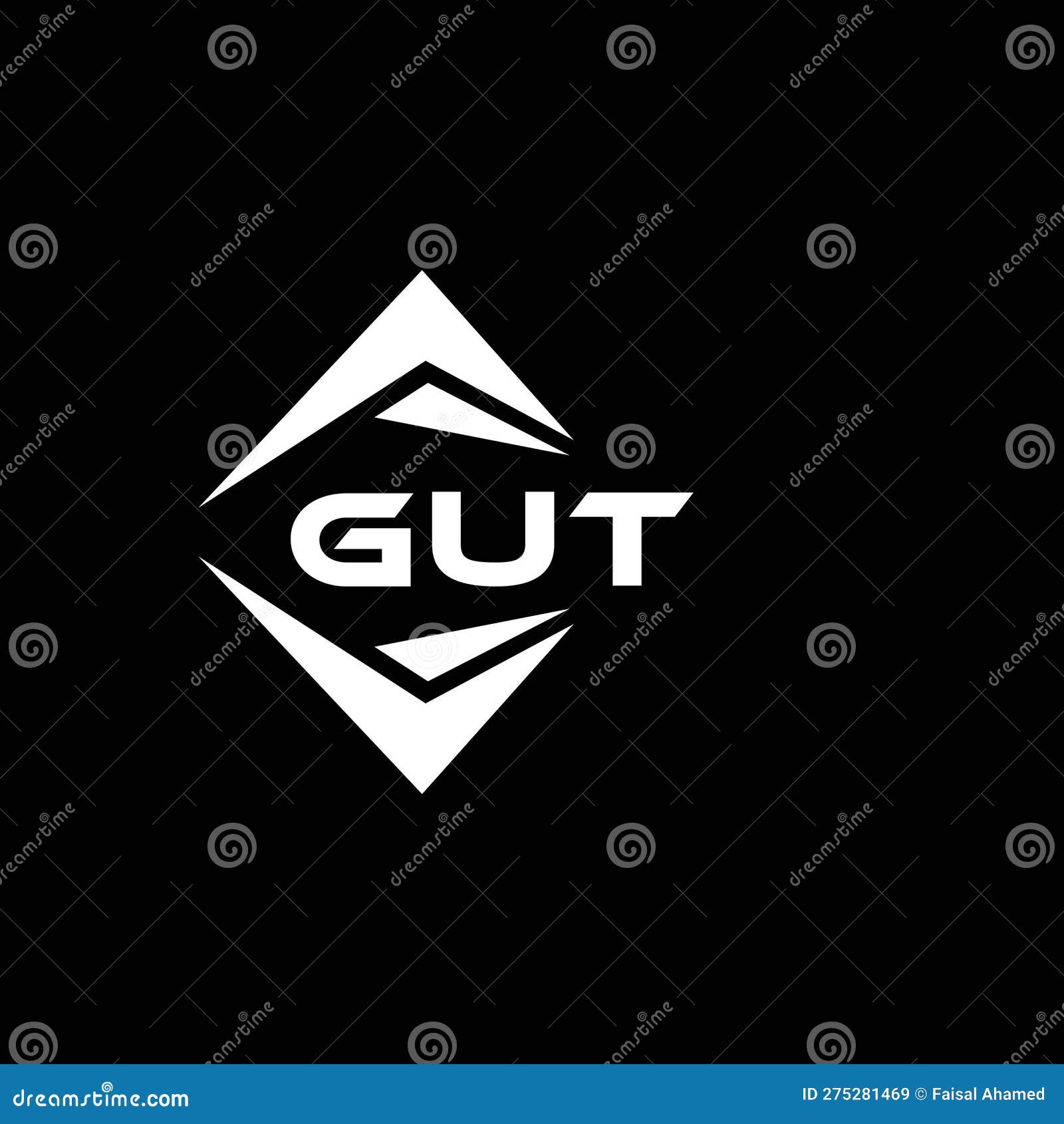 GUT Abstract Technology Logo Design on Black Background. GUT Creative ...