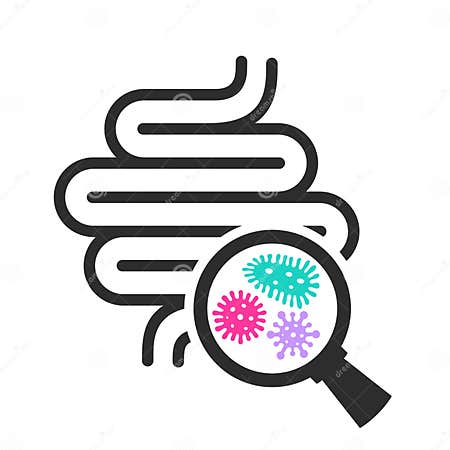 Gut bacteria vector icon stock illustration. Illustration of digestion ...