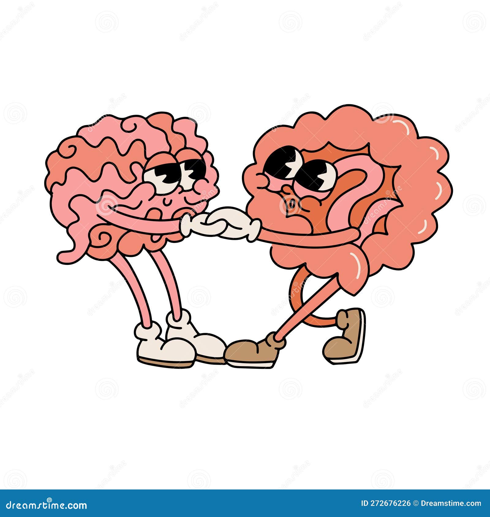 Gut-brain Connection Isolated Concept. Groovy Friendly Organs ... Gut-brain Connection Isolated Concept. Groovy Friendly Organs ...