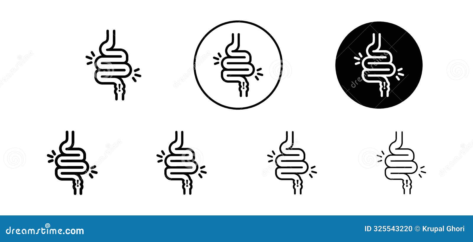 Gut Constipation Icon Vector Set Collection for Web Stock Vector ...