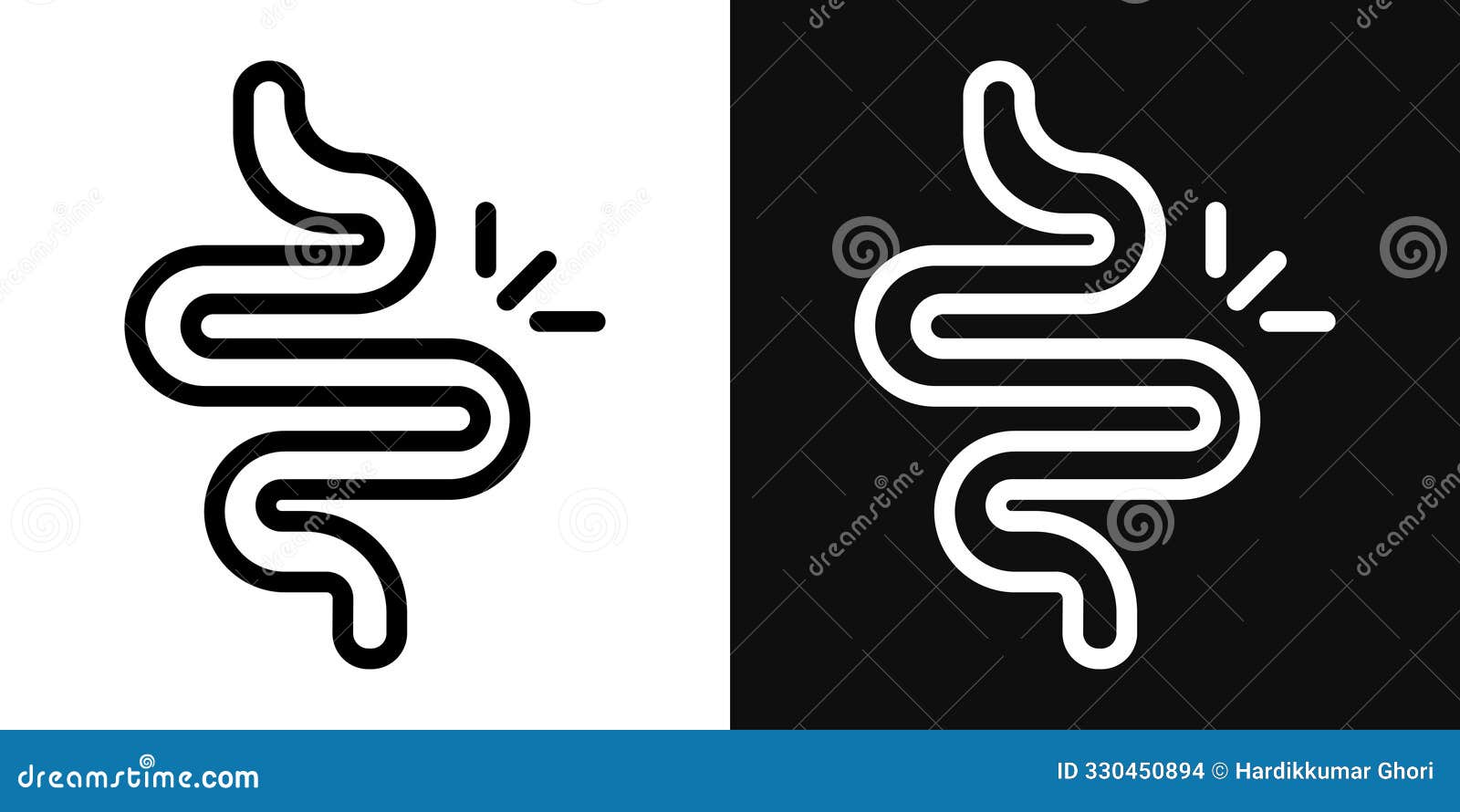 Constipation. Vector Diagram Represent The Human Large Intestine With ...
