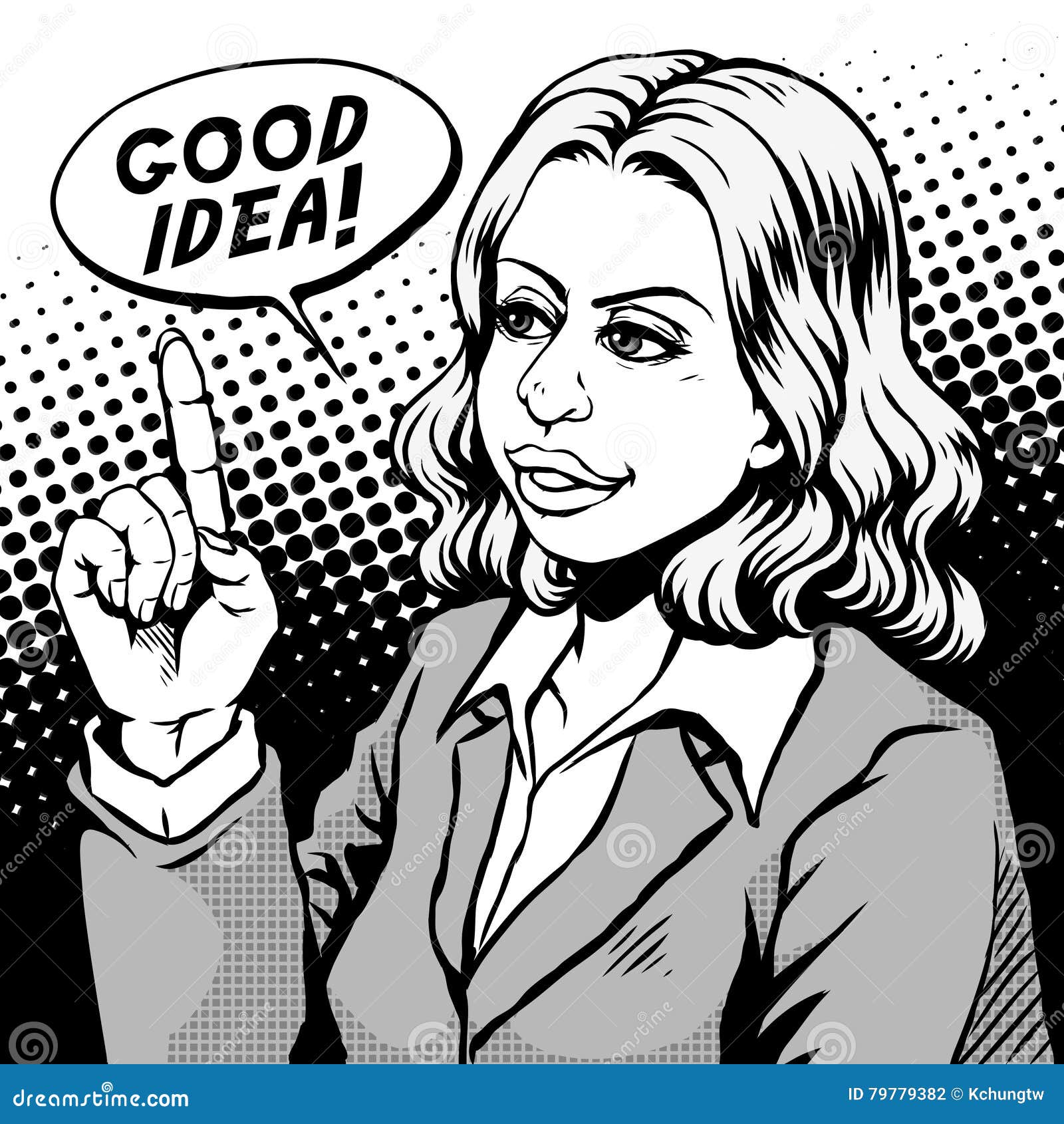 Gute Idee des Comic-Buches stock abbildung. Illustration von positiv ...